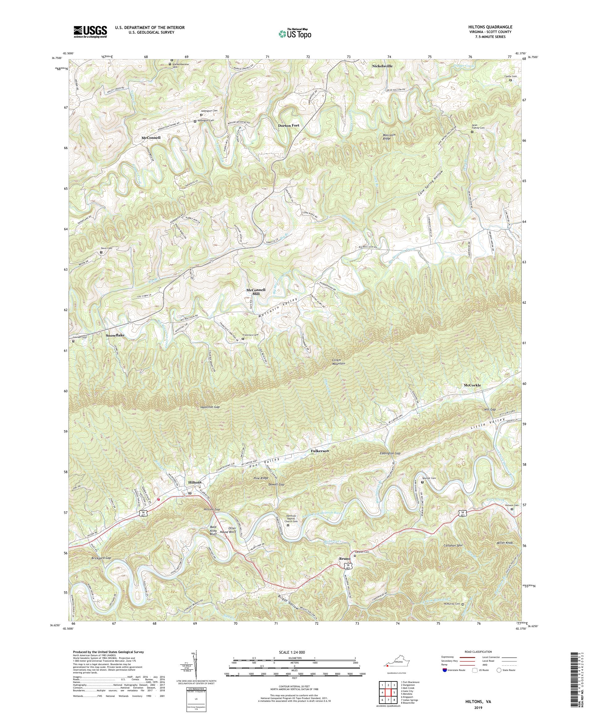Hiltons Virginia US Topo Map – MyTopo Map Store
