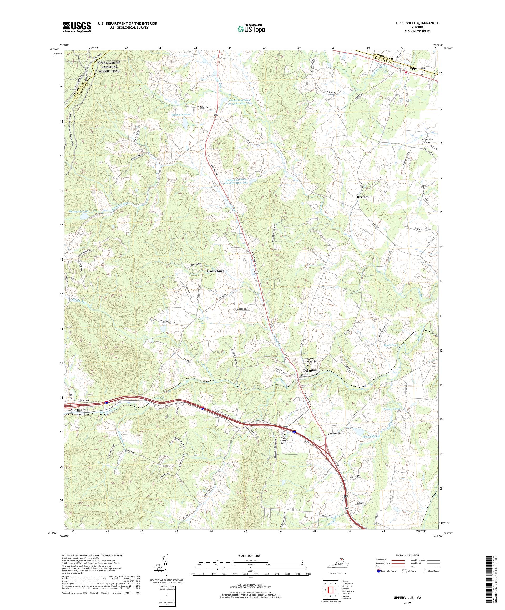 Upperville Virginia US Topo Map – MyTopo Map Store