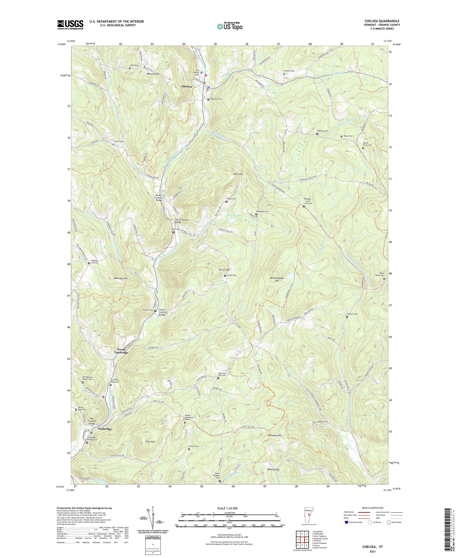 Chelsea Vermont US Topo Map – MyTopo Map Store