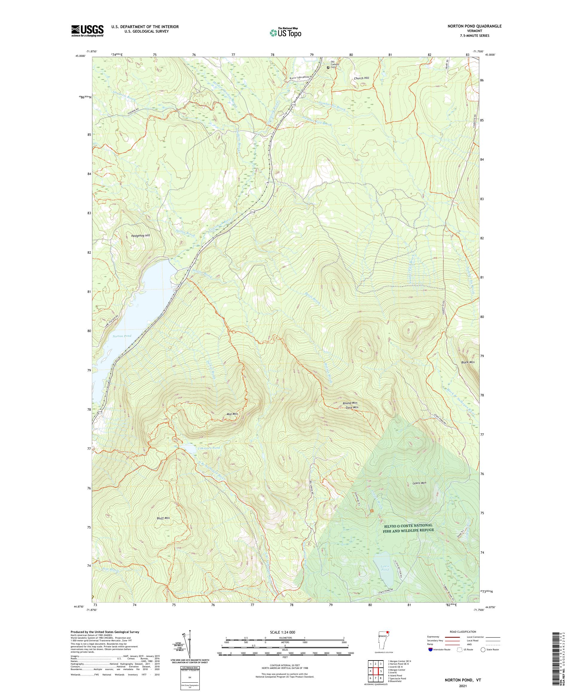 Norton Pond Vermont US Topo Map – MyTopo Map Store