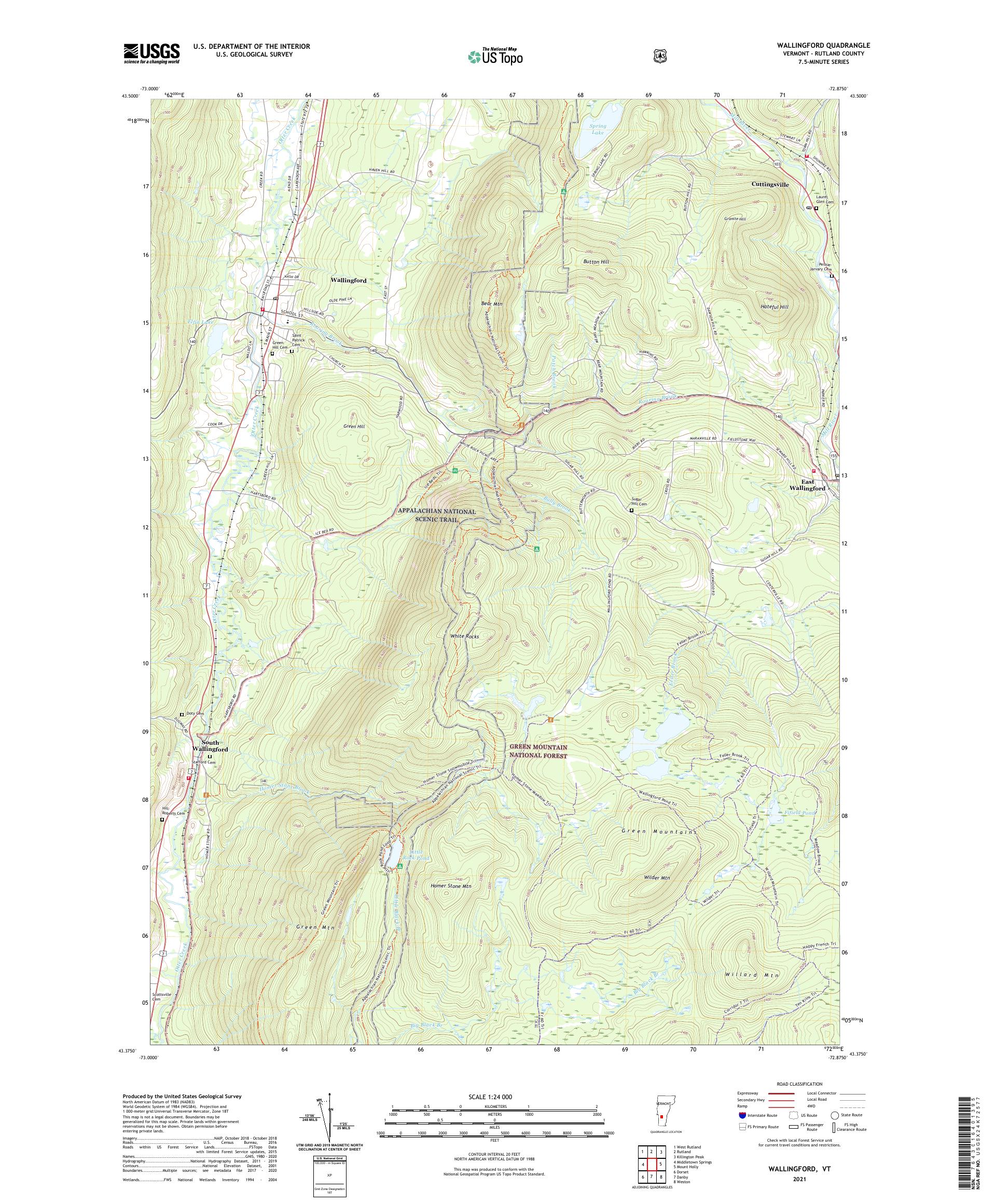 Wallingford Vermont US Topo Map – MyTopo Map Store