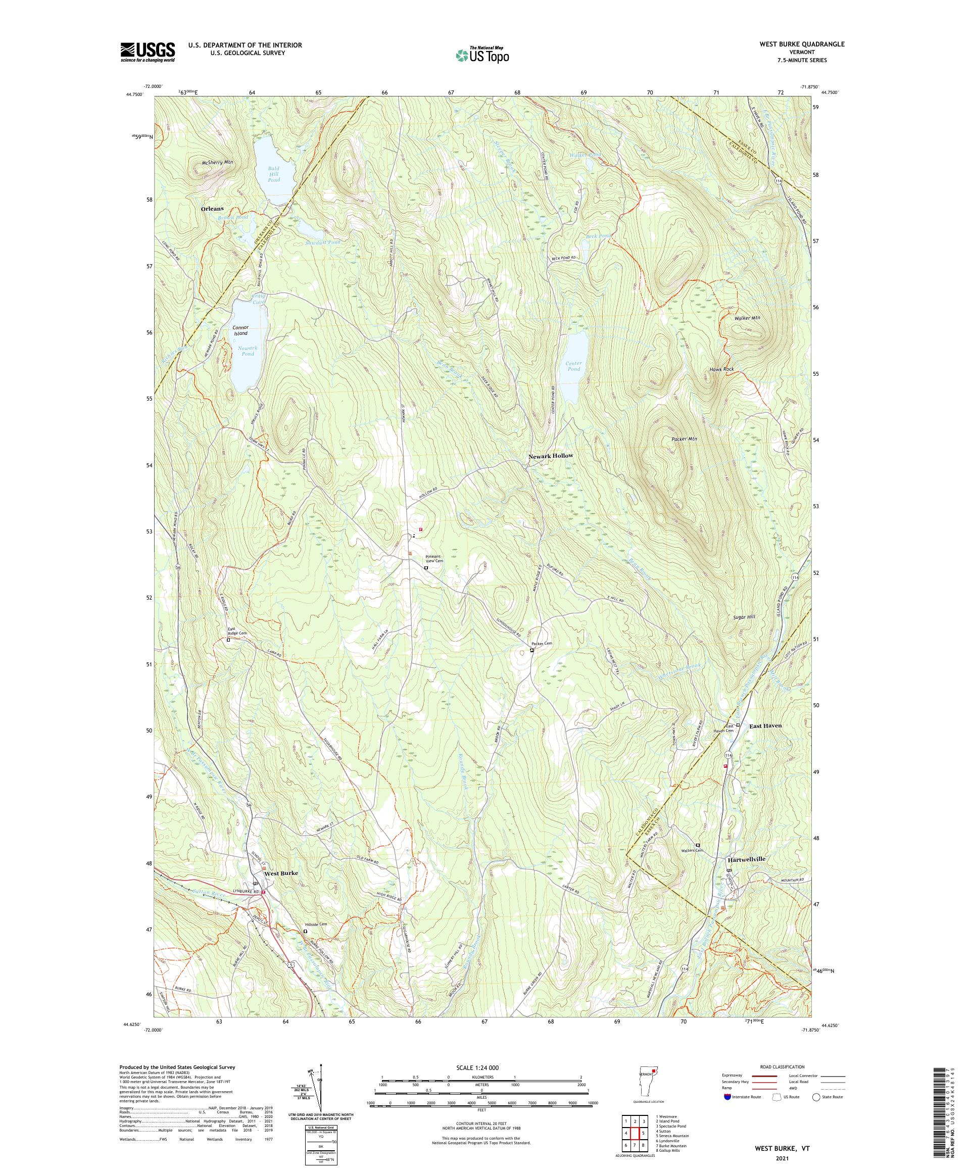 West Burke Vermont US Topo Map – MyTopo Map Store