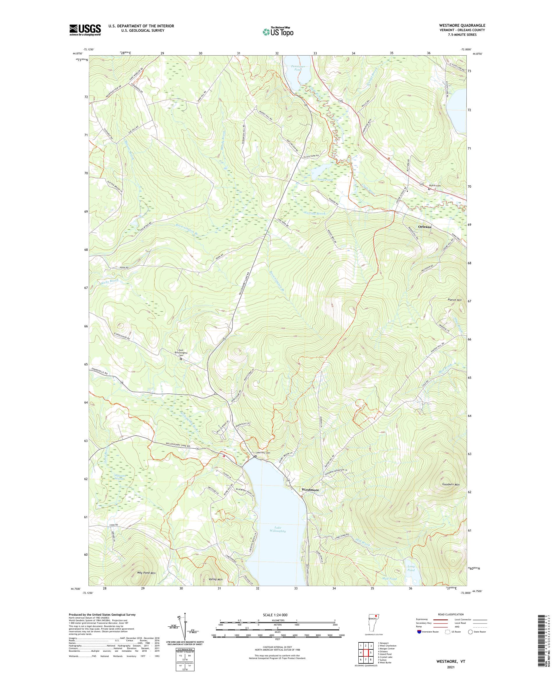 Westmore Vermont US Topo Map – MyTopo Map Store
