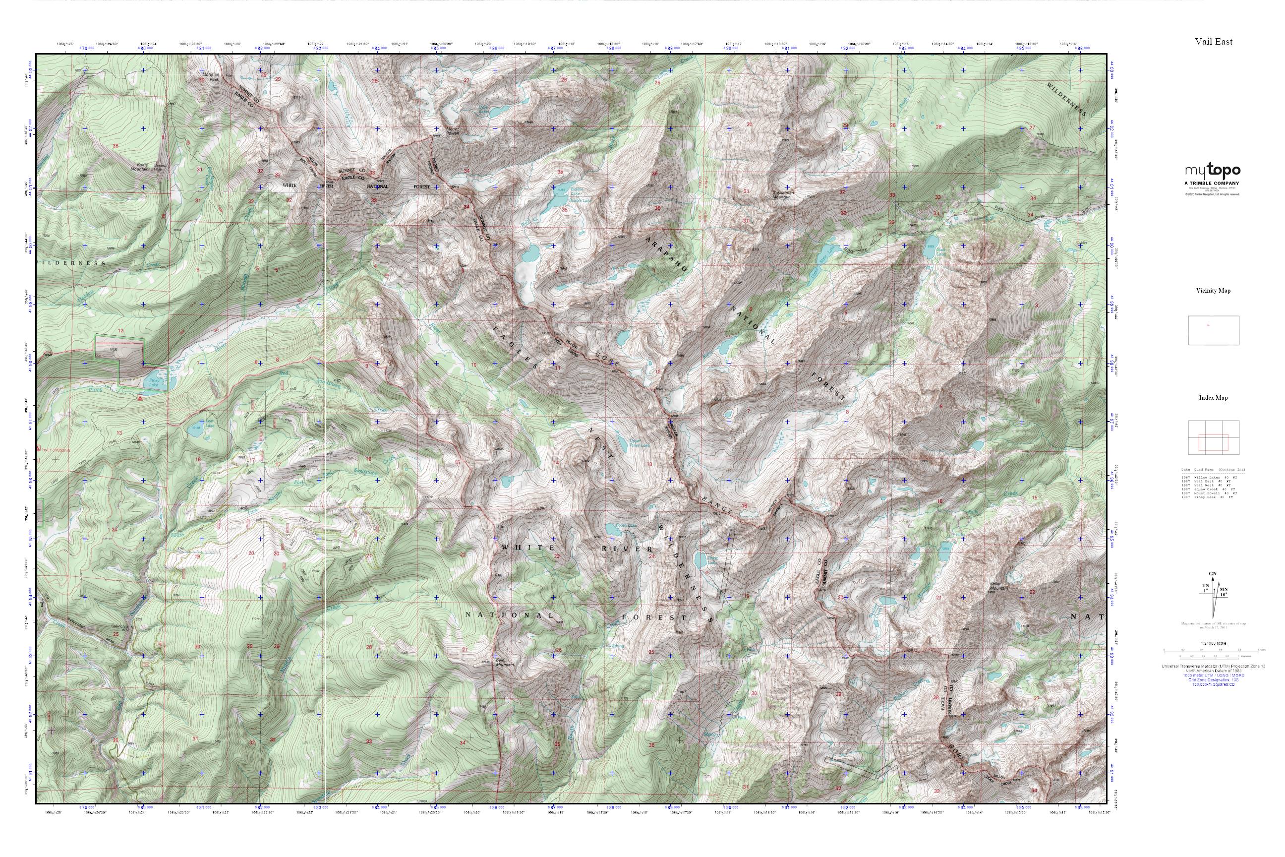Vail East MyTopo Explorer Series Map – MyTopo Map Store