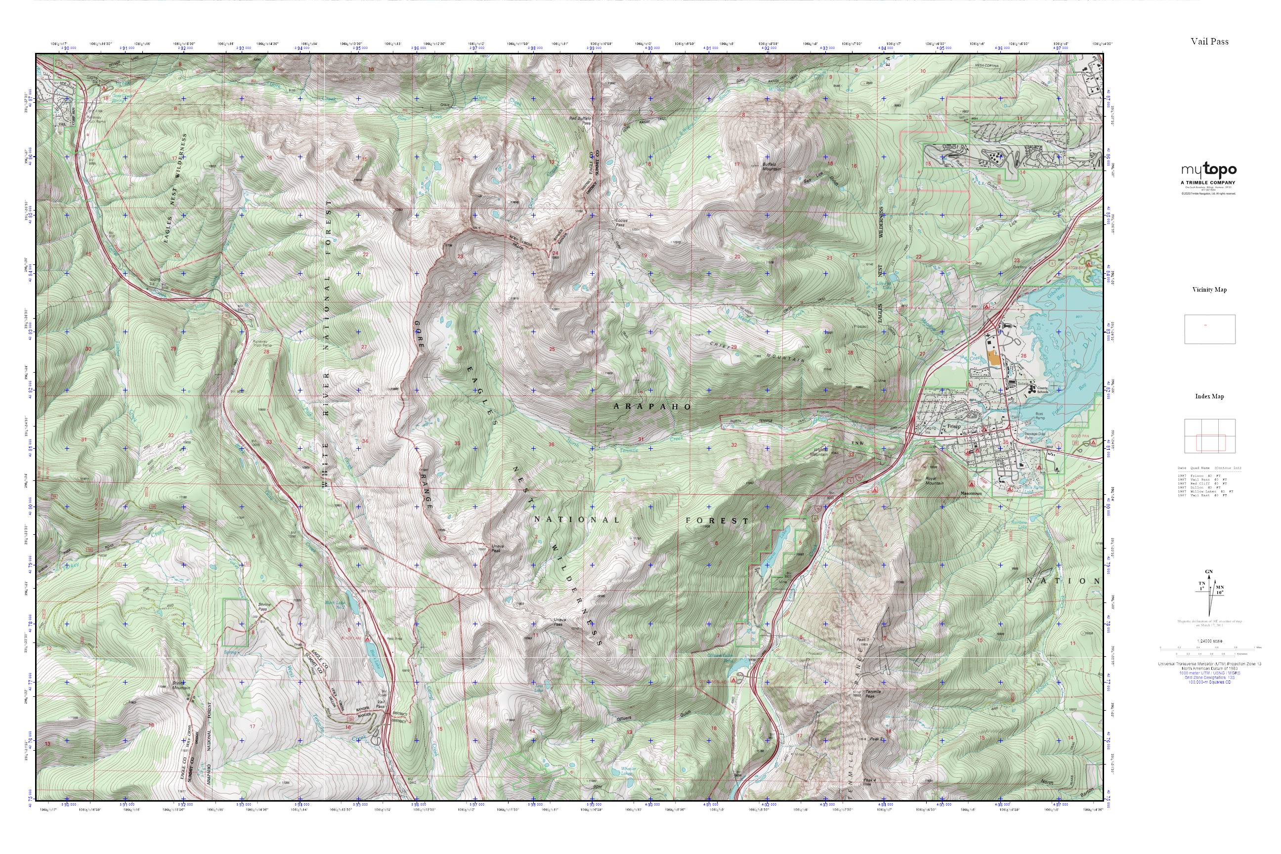 Vail Pass MyTopo Explorer Series Map – MyTopo Map Store