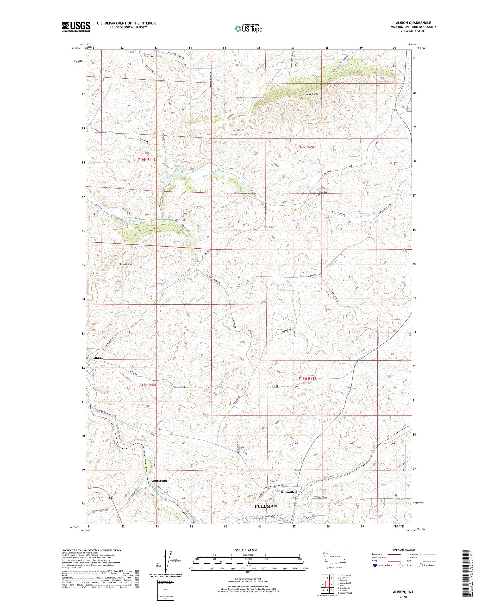 Albion Washington US Topo Map – MyTopo Map Store