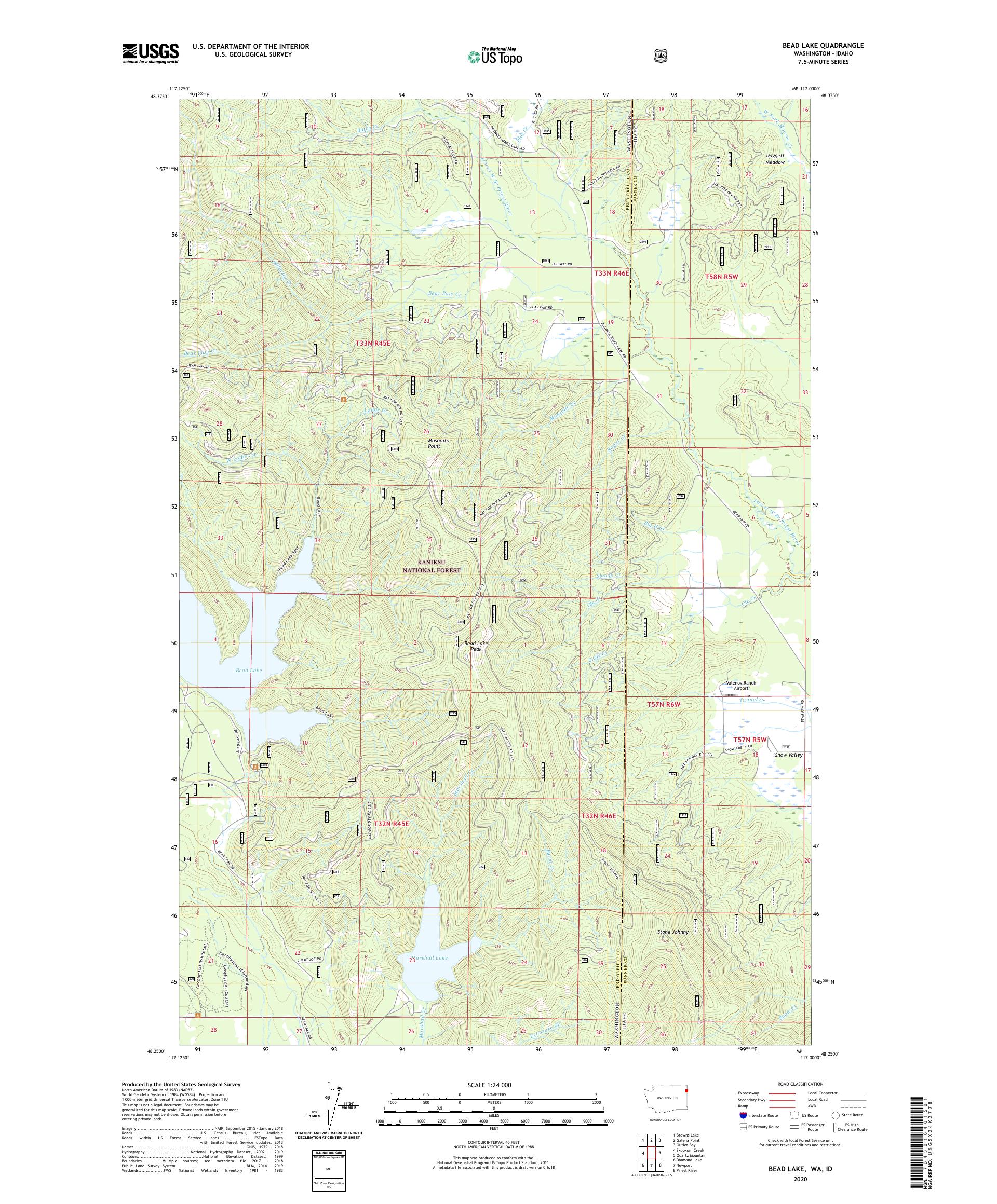 Bead Lake Washington US Topo Map – MyTopo Map Store