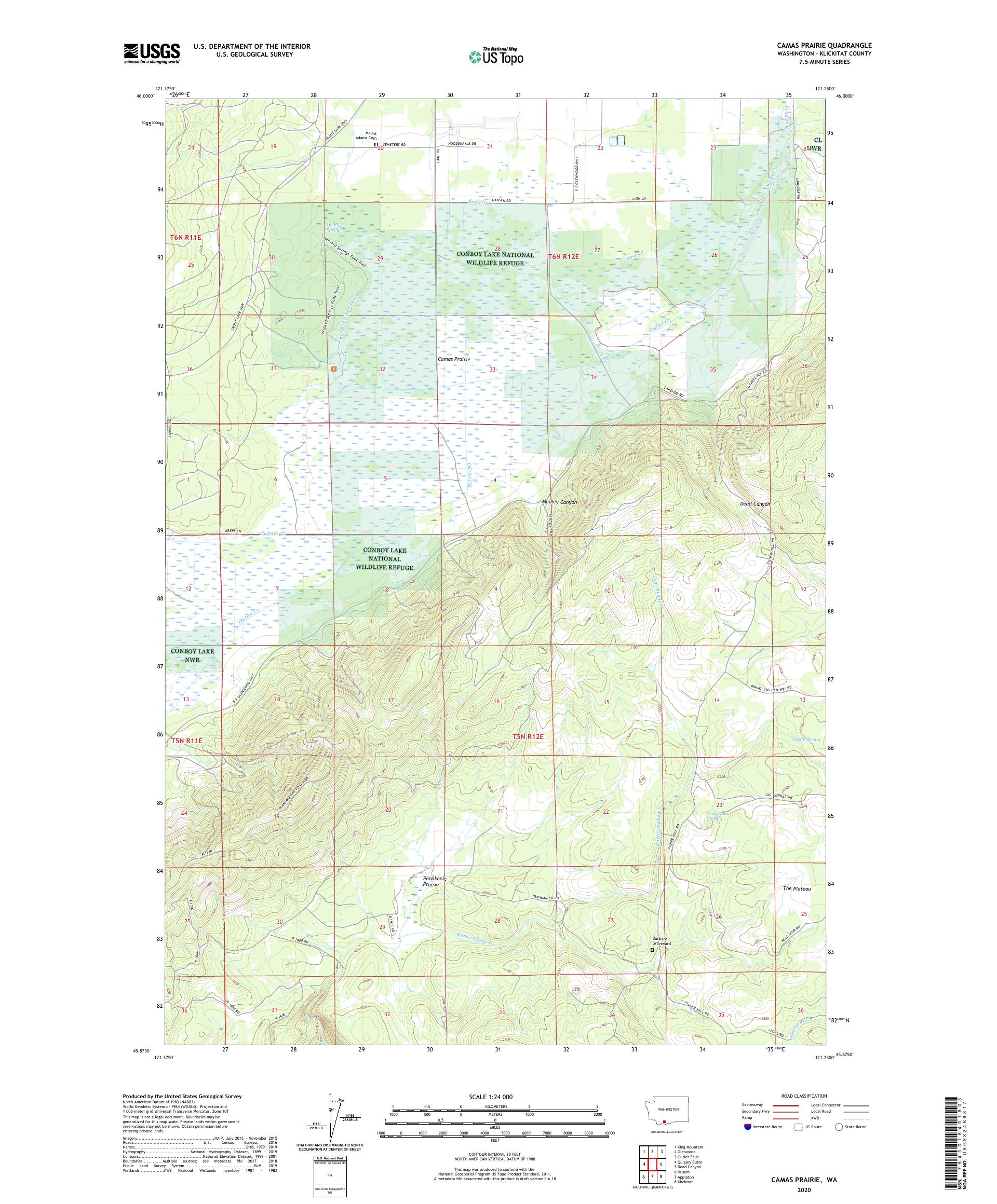 Camas Prairie Washington US Topo Map – MyTopo Map Store