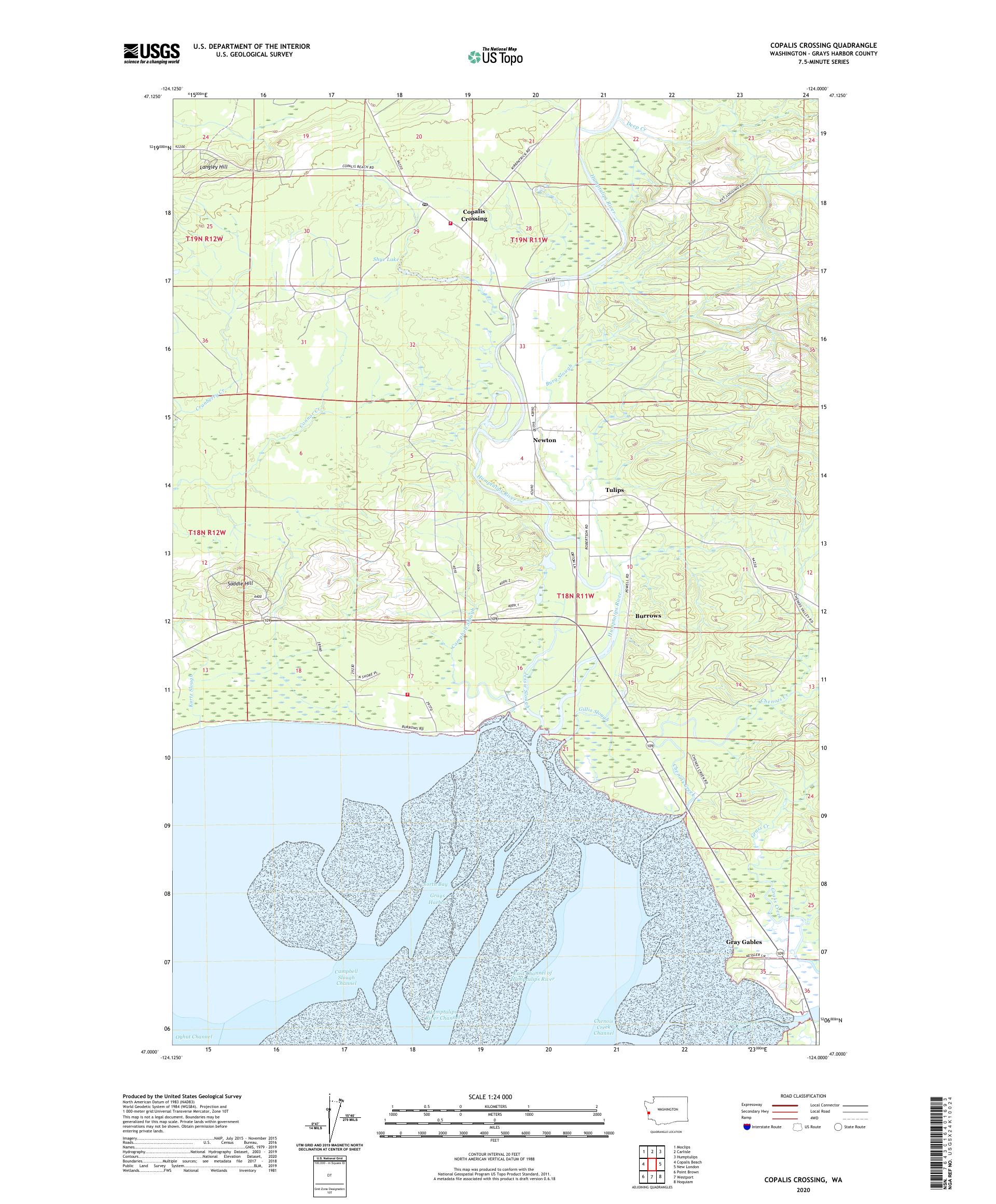 Copalis Crossing Washington US Topo Map – MyTopo Map Store
