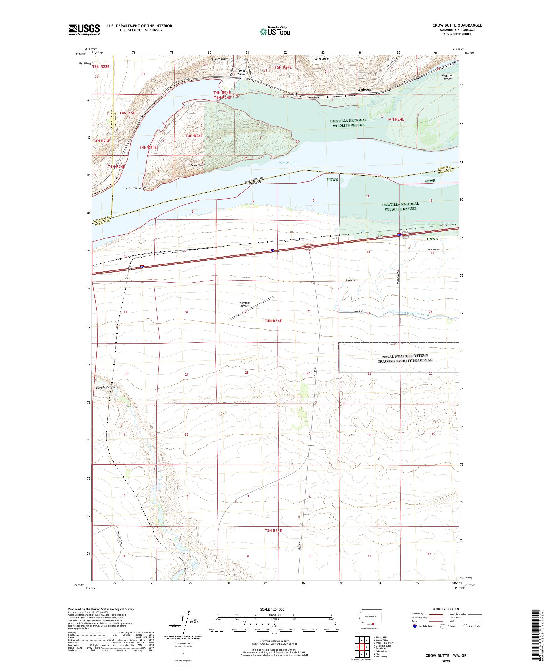 Crow Butte Washington US Topo Map – MyTopo Map Store