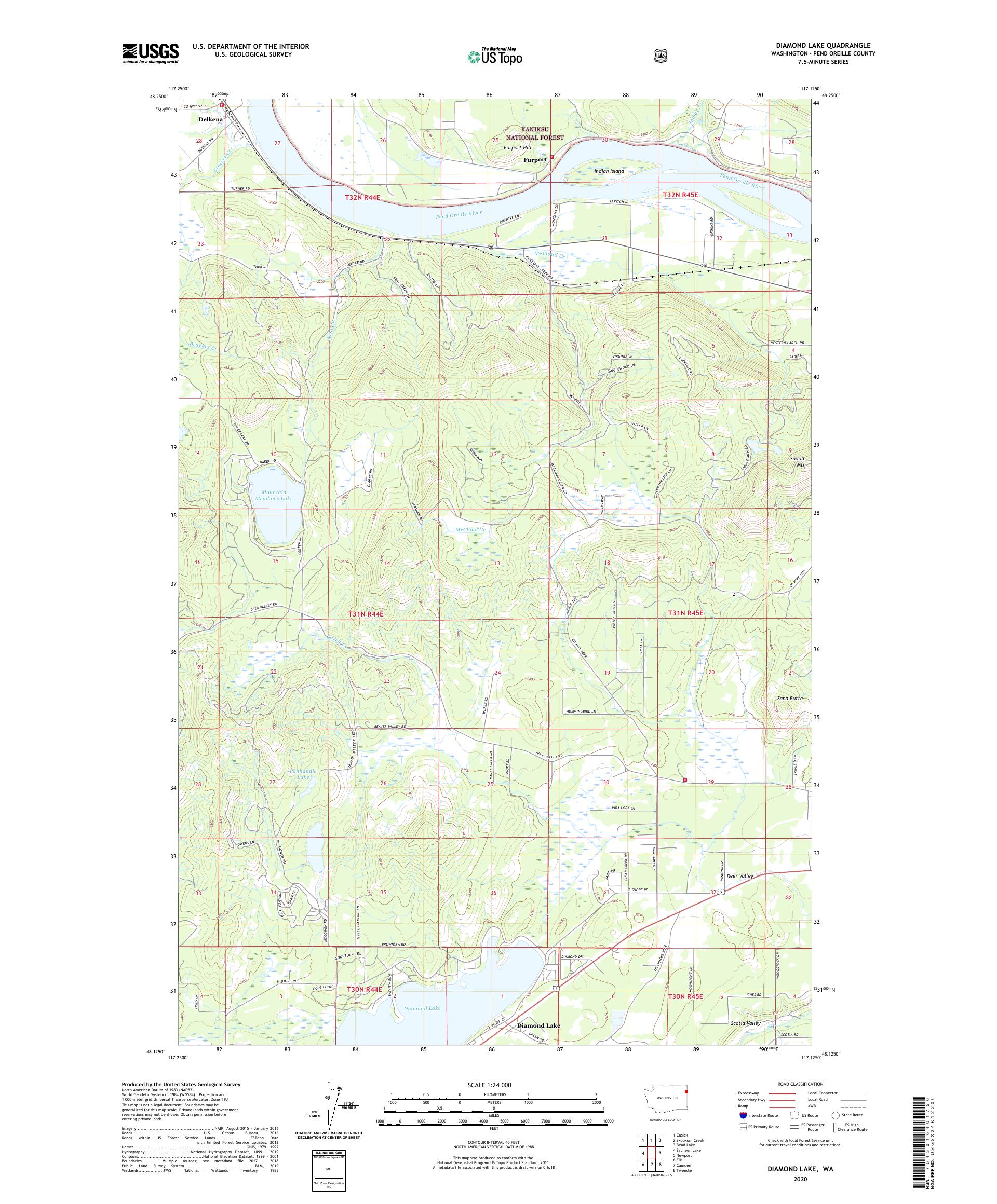 Diamond Lake Washington US Topo Map – MyTopo Map Store