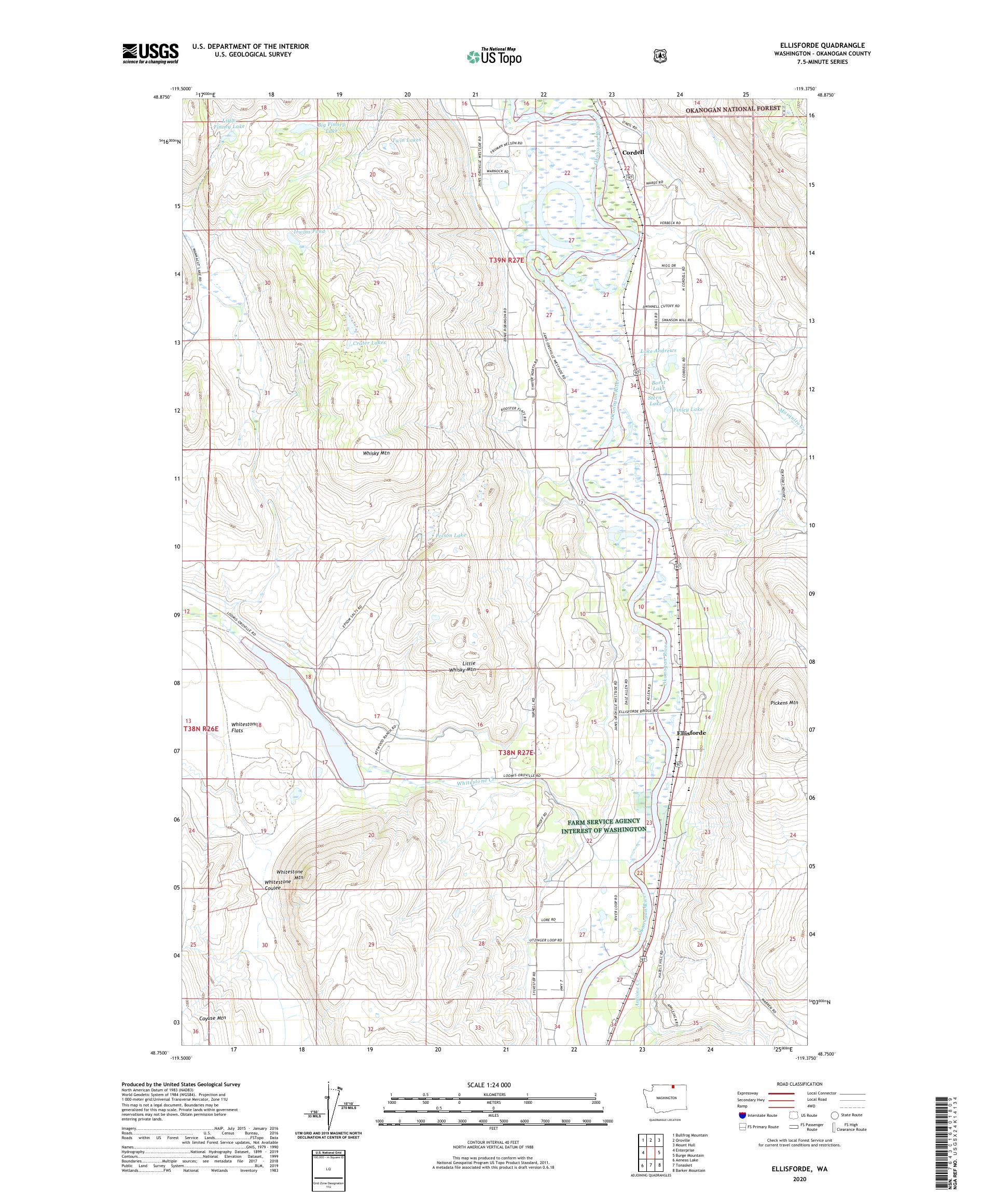 Ellisforde Washington US Topo Map – MyTopo Map Store