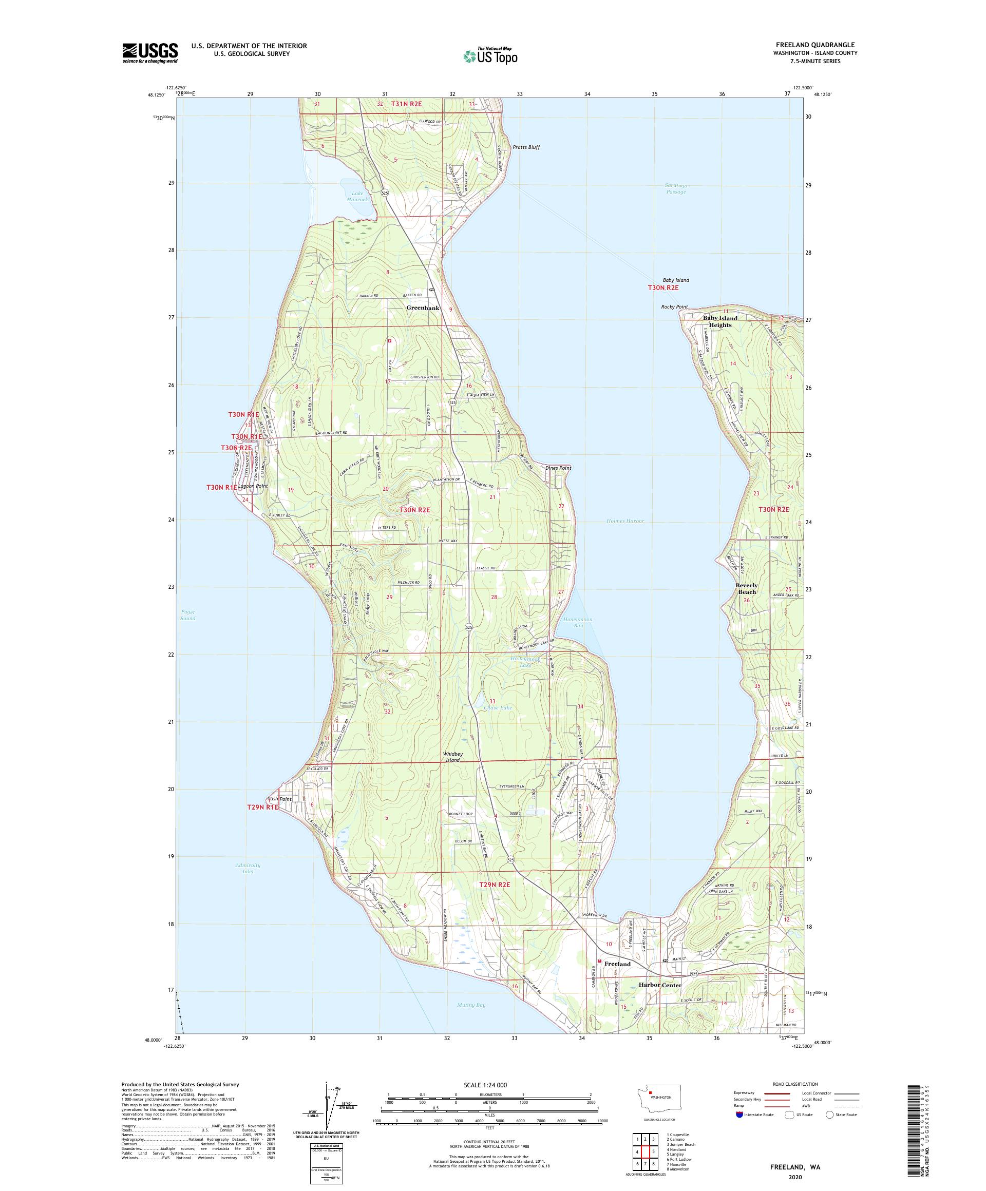 Freeland Washington US Topo Map – MyTopo Map Store