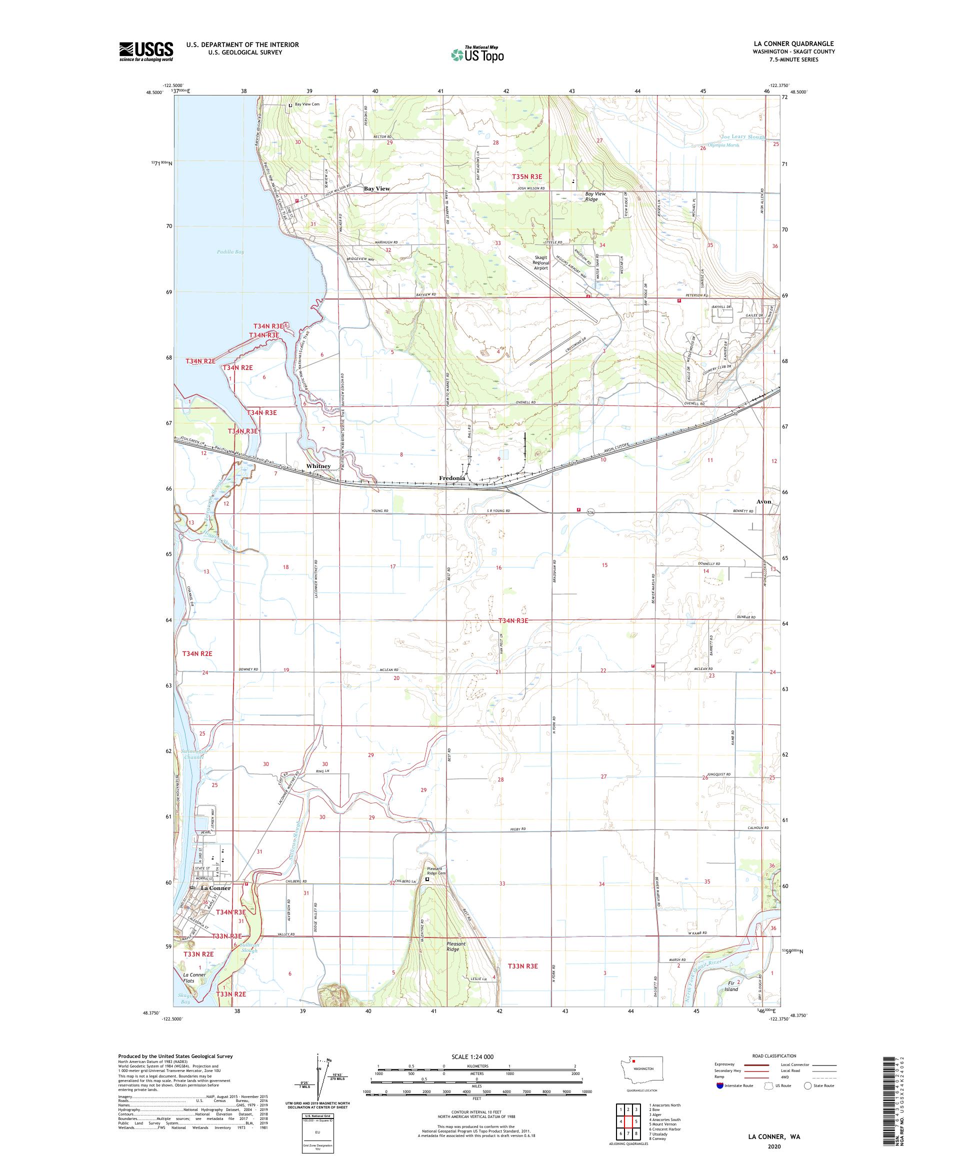 La Conner Washington US Topo Map – MyTopo Map Store