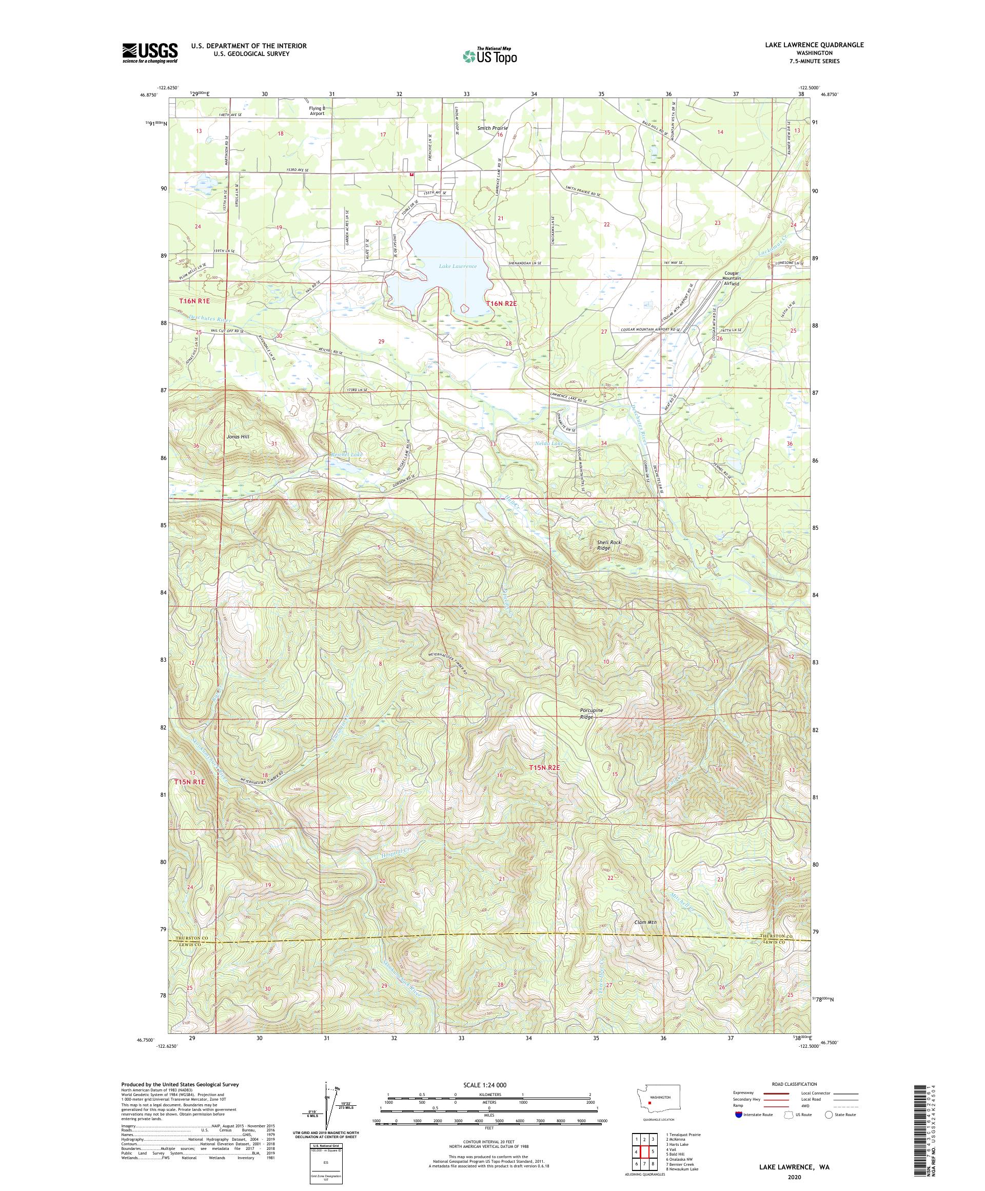 Lake Lawrence Washington US Topo Map – MyTopo Map Store