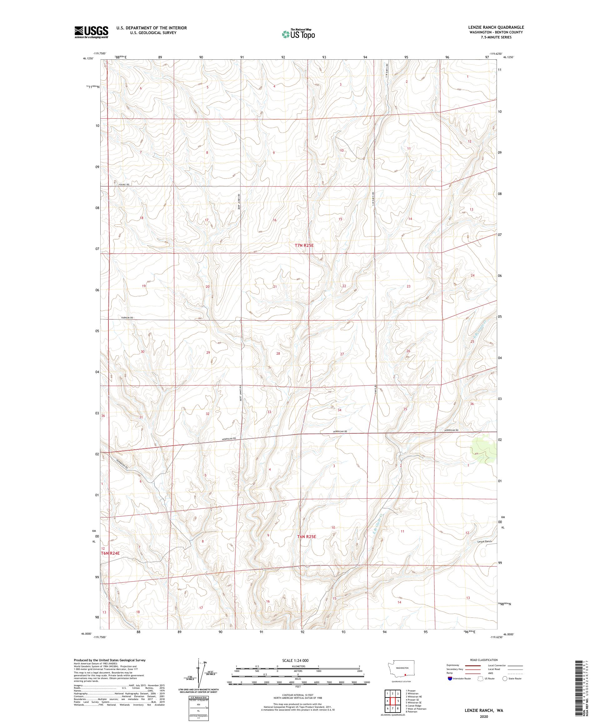 Lenzie Ranch Washington US Topo Map – MyTopo Map Store