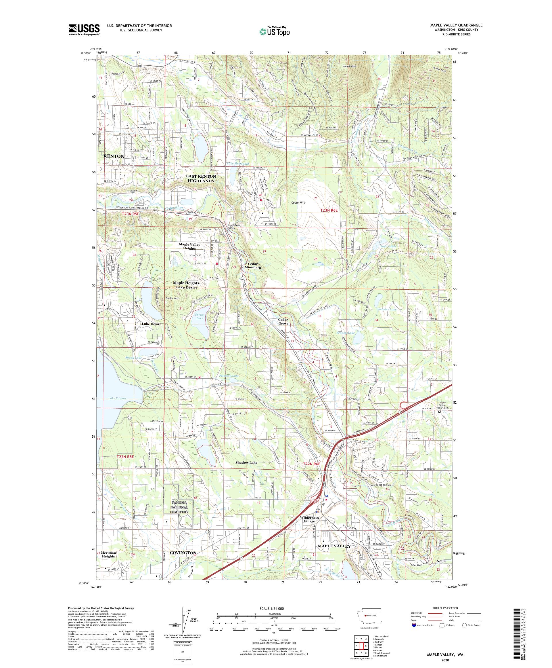 Maple Valley Washington US Topo Map – MyTopo Map Store