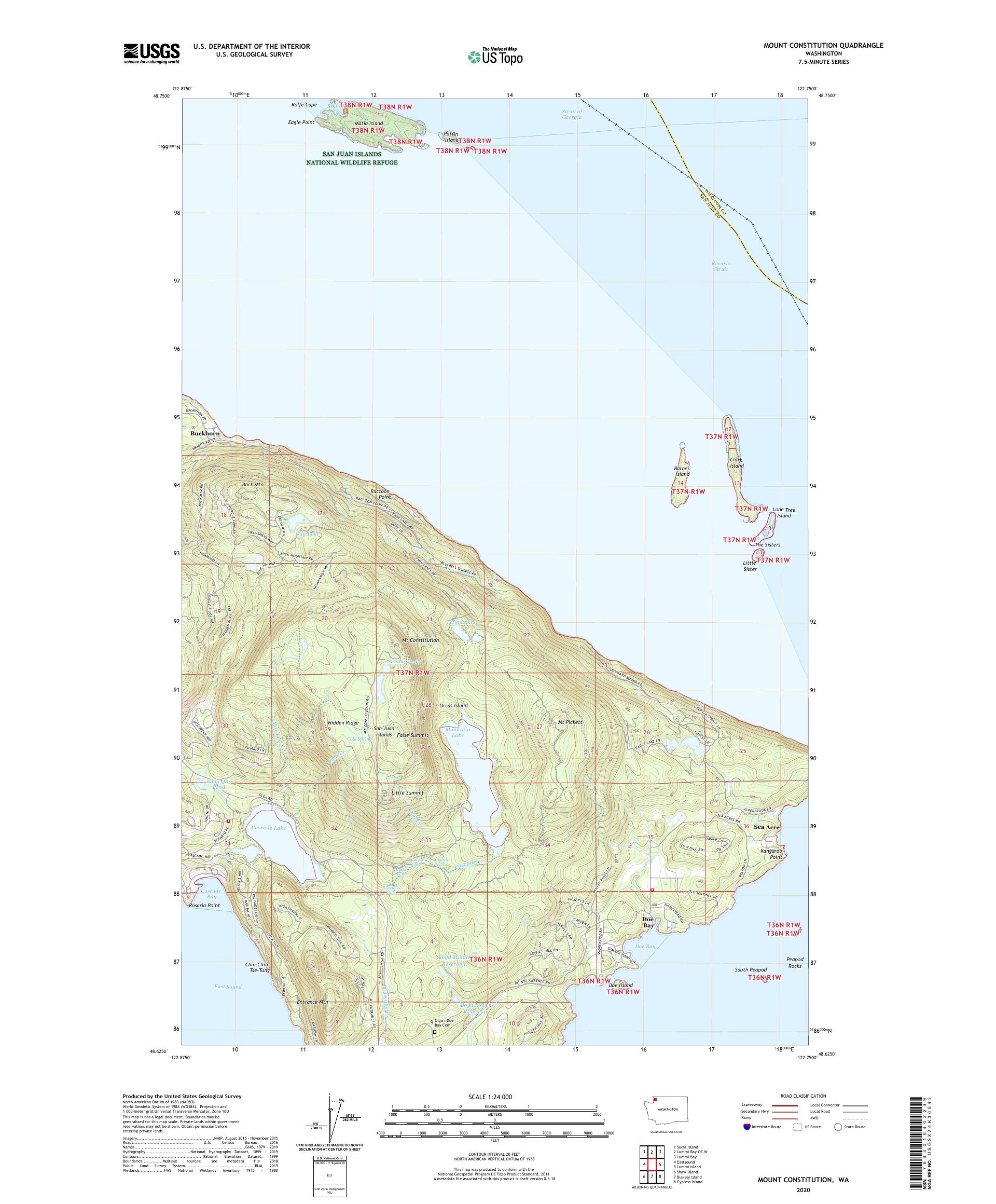 Mount Constitution Washington US Topo Map – MyTopo Map Store