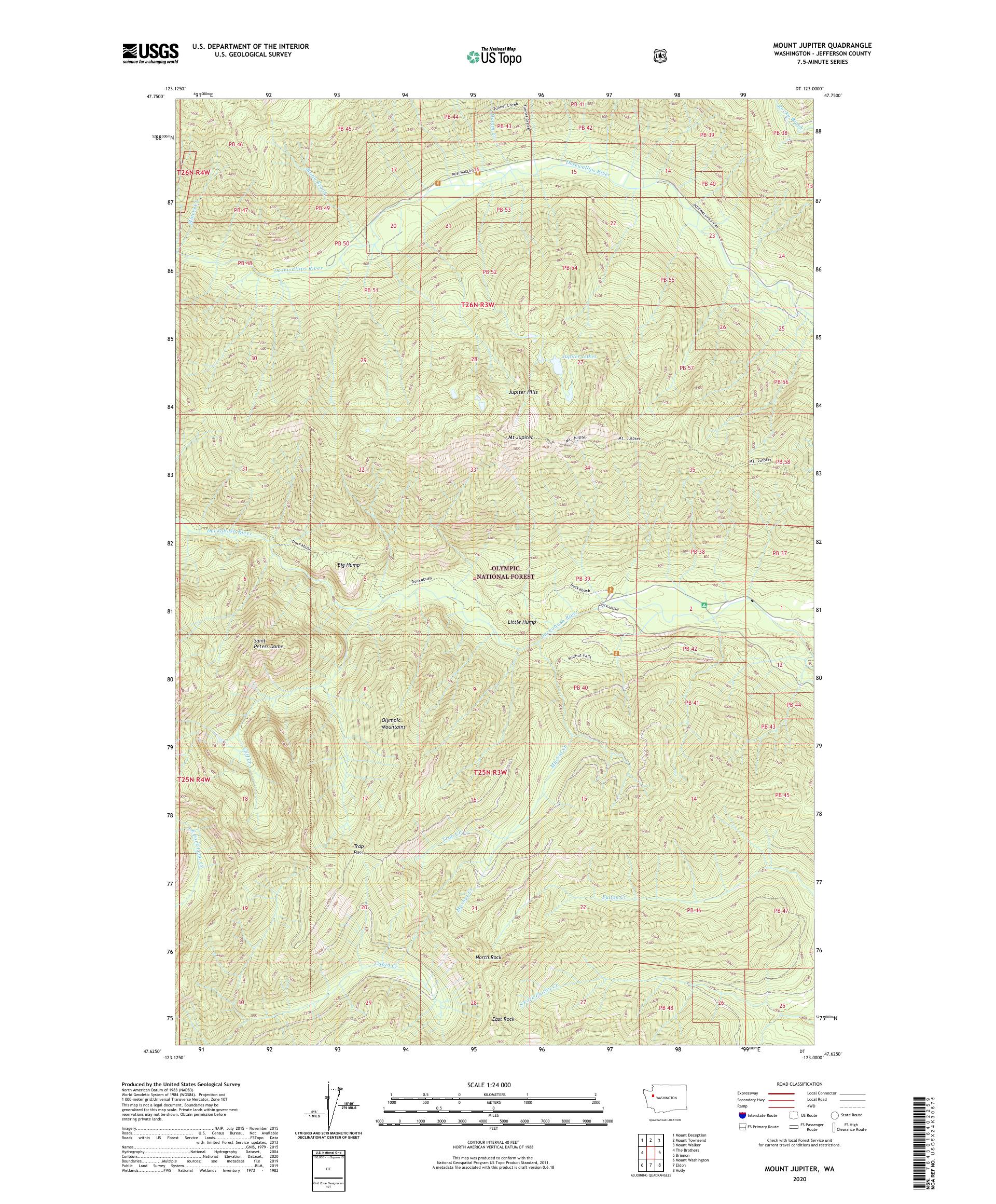 Mount Jupiter Washington US Topo Map – MyTopo Map Store