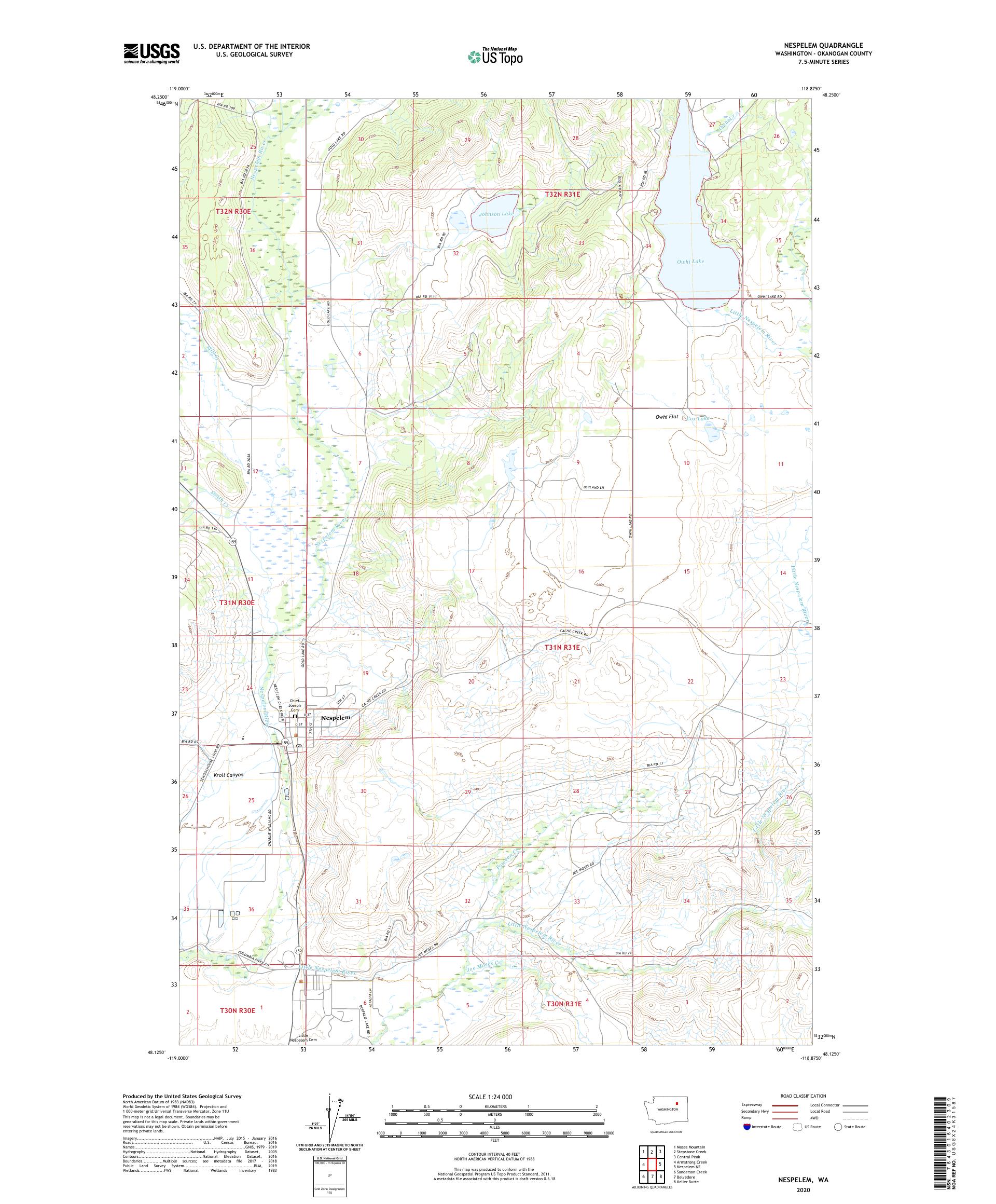 Nespelem Washington US Topo Map – MyTopo Map Store
