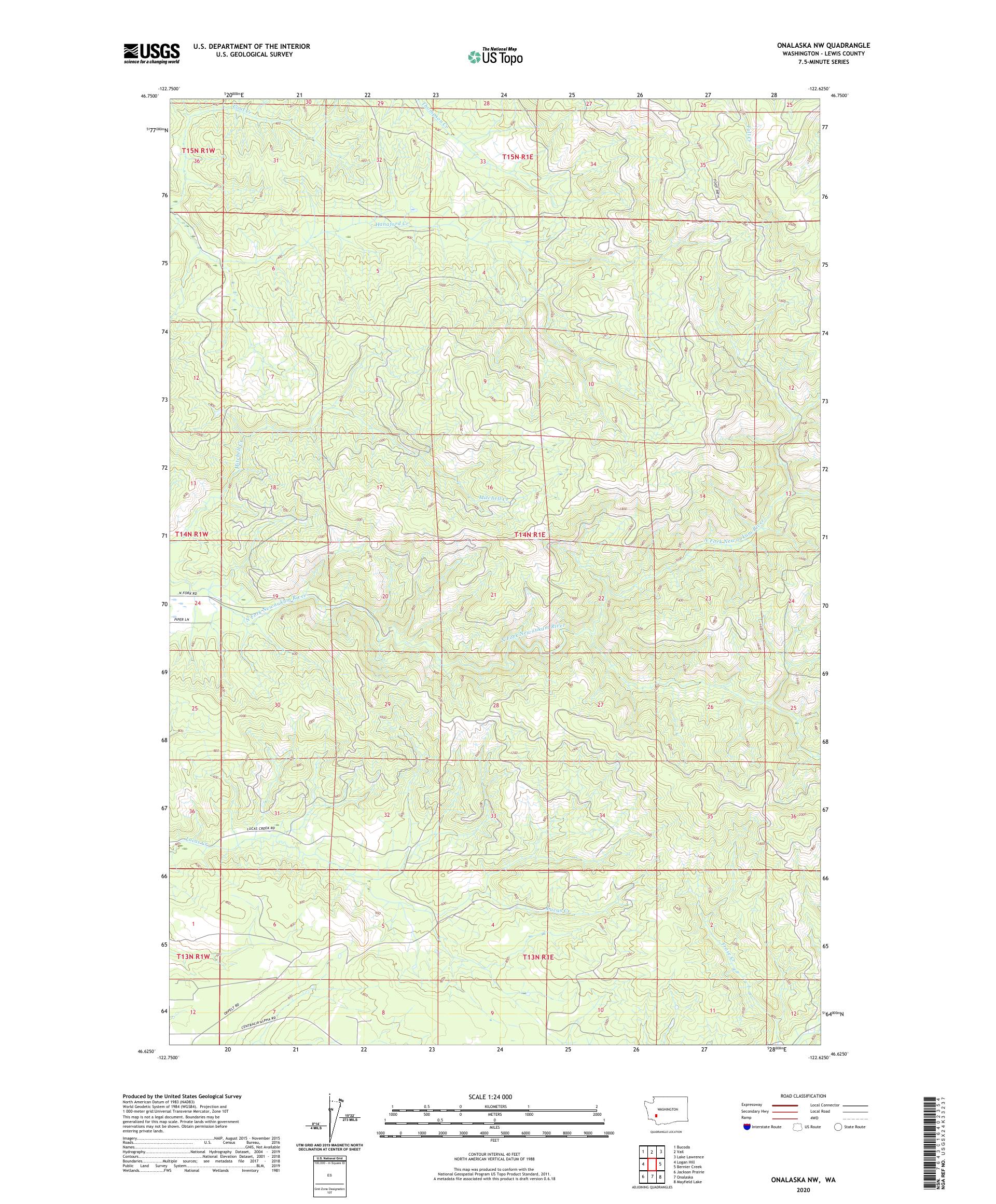 Onalaska NW Washington US Topo Map – MyTopo Map Store