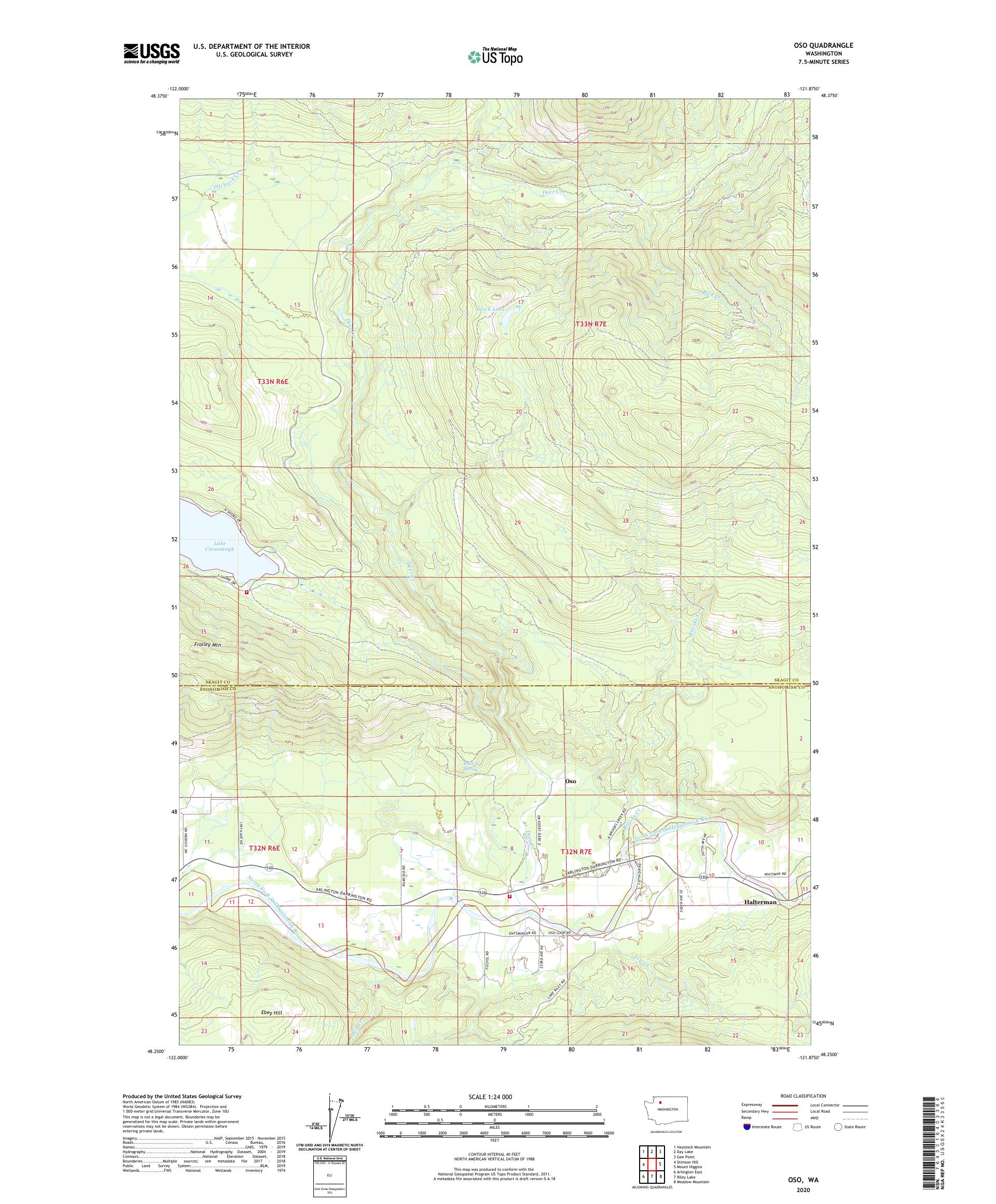 Oso Washington US Topo Map – MyTopo Map Store
