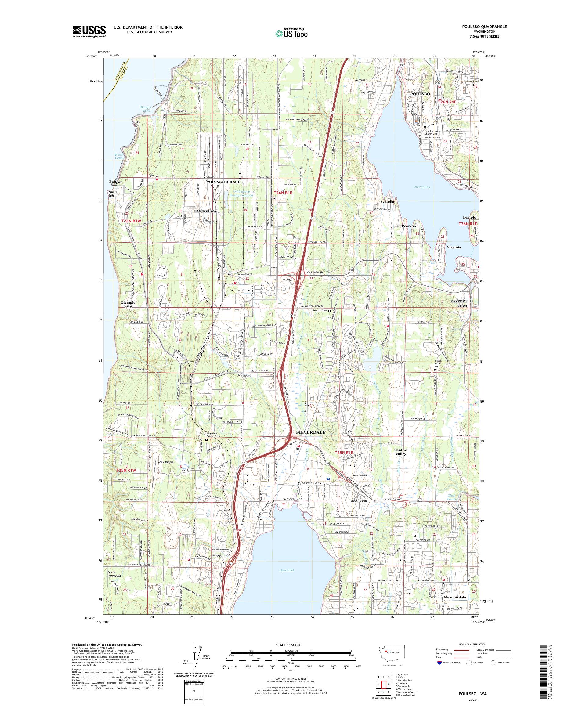 Poulsbo Washington US Topo Map – MyTopo Map Store