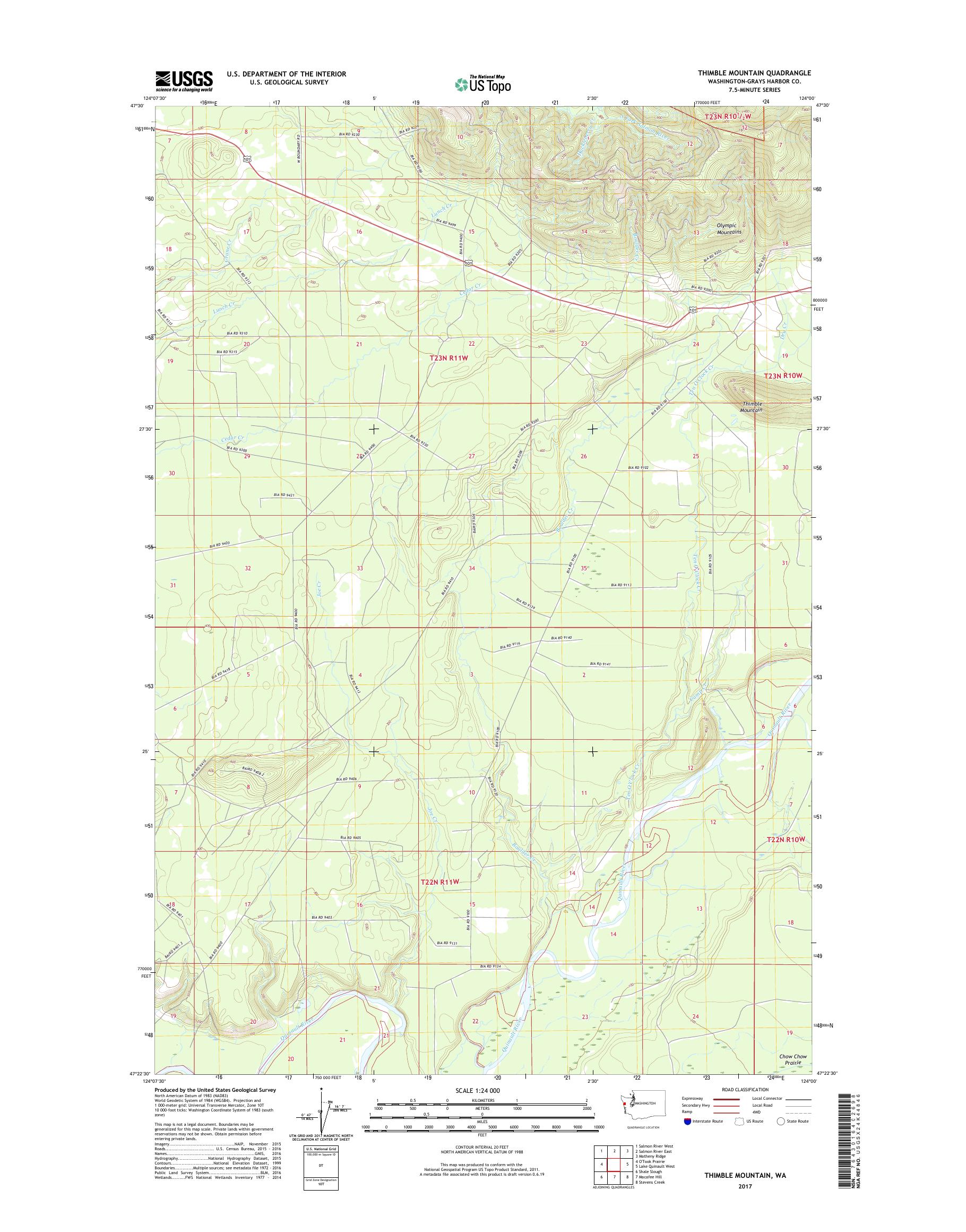 Thimble Mountain Washington US Topo Map – MyTopo Map Store