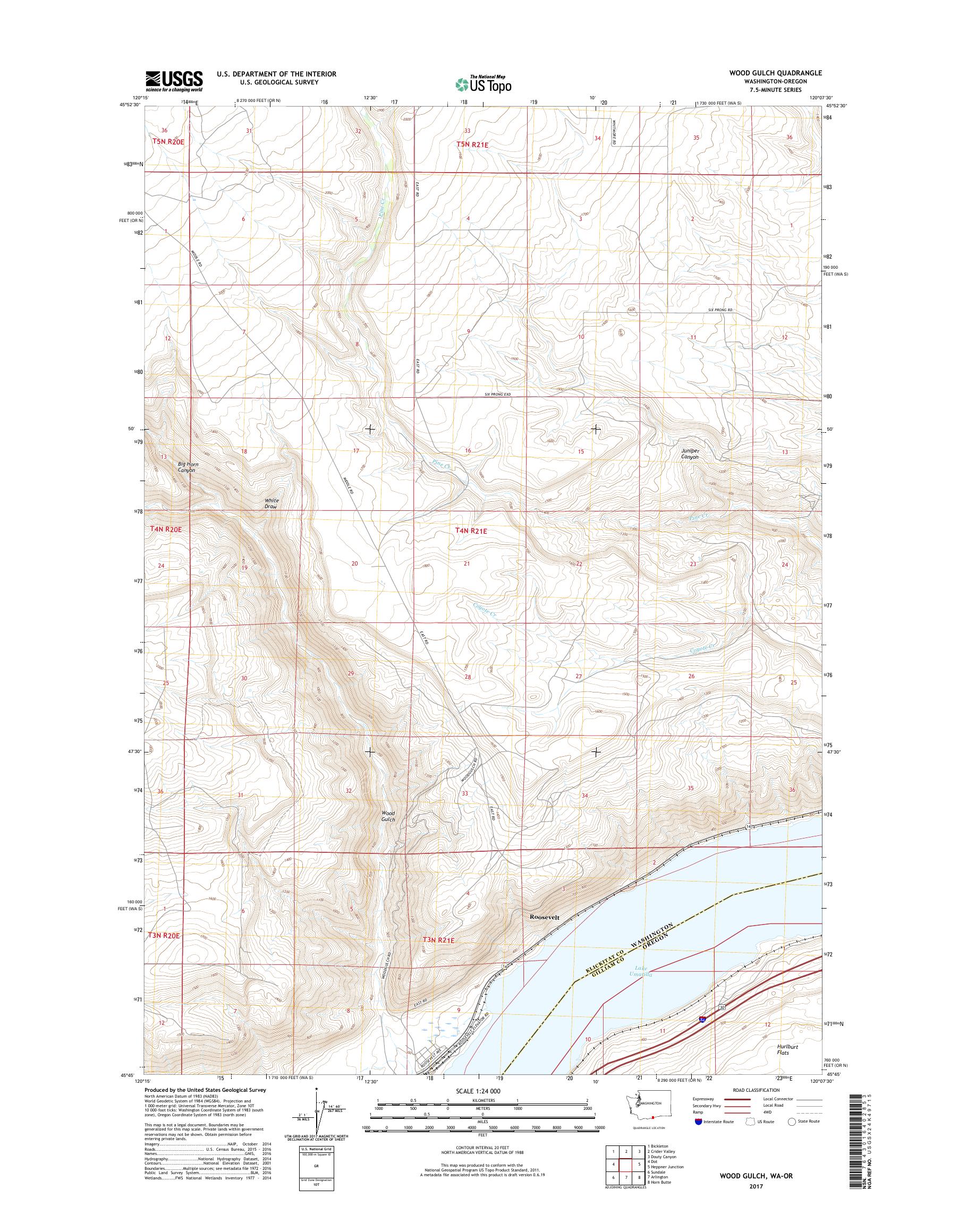 Wood Gulch Washington US Topo Map – MyTopo Map Store