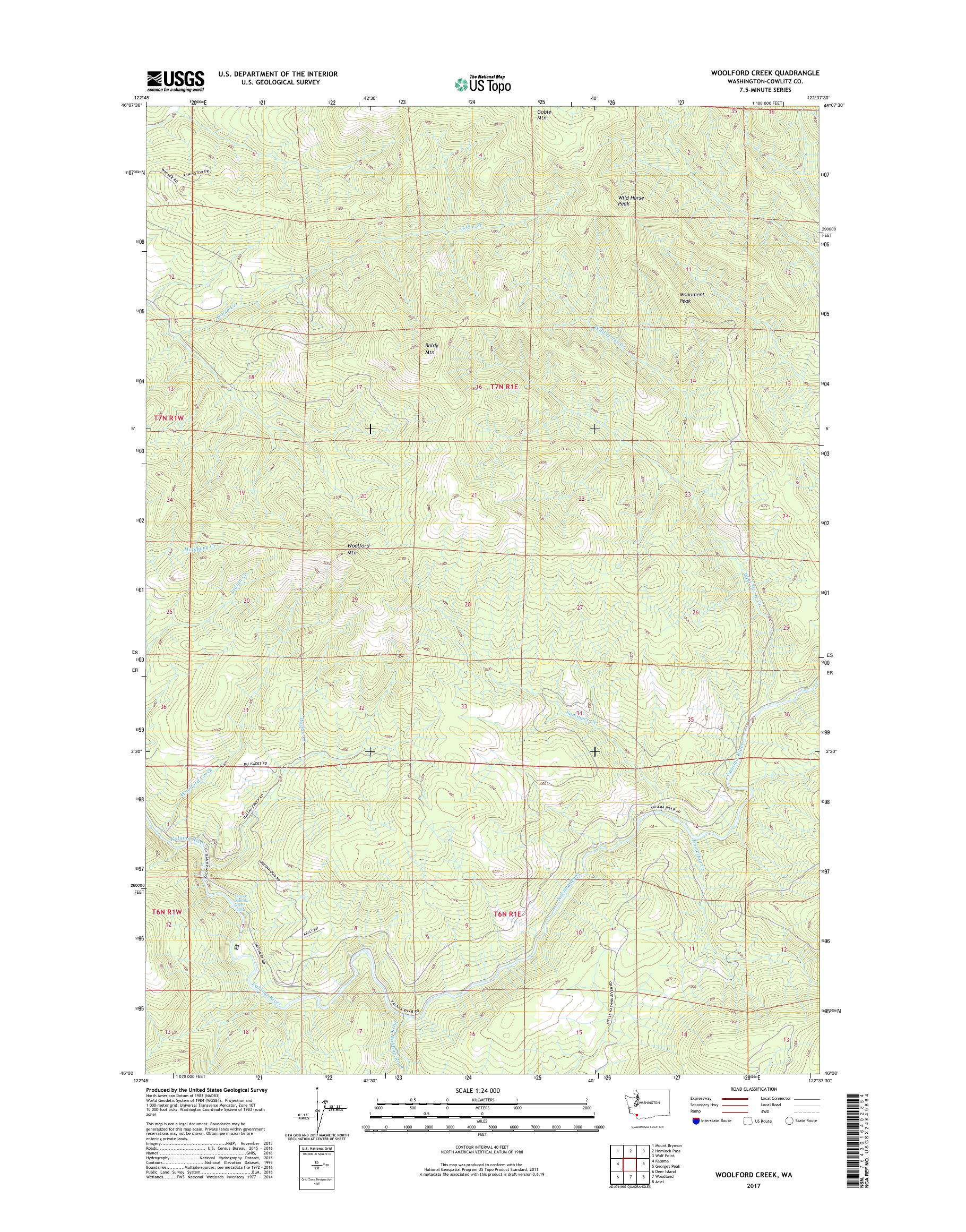 Woolford Creek Washington US Topo Map – MyTopo Map Store