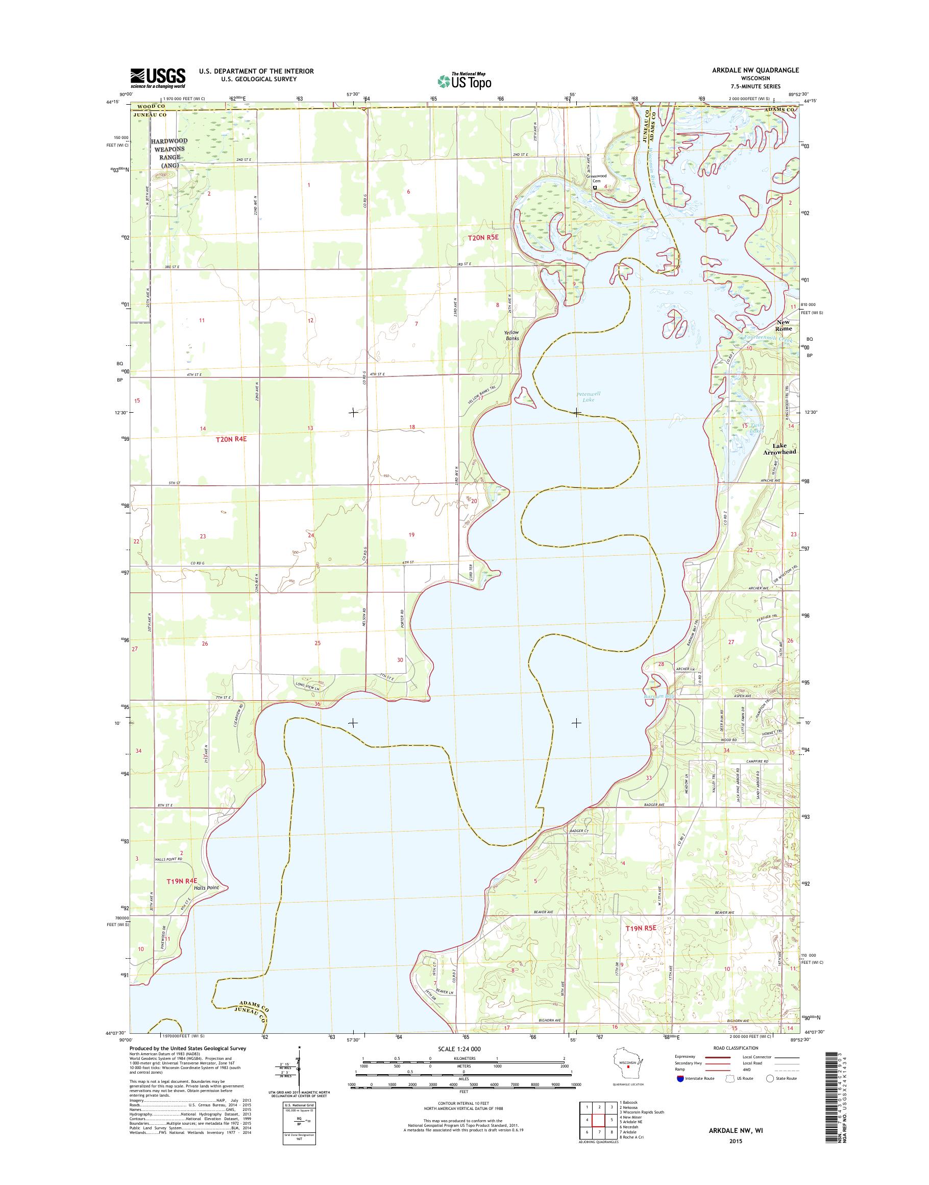 Arkdale NW Wisconsin US Topo Map – MyTopo Map Store