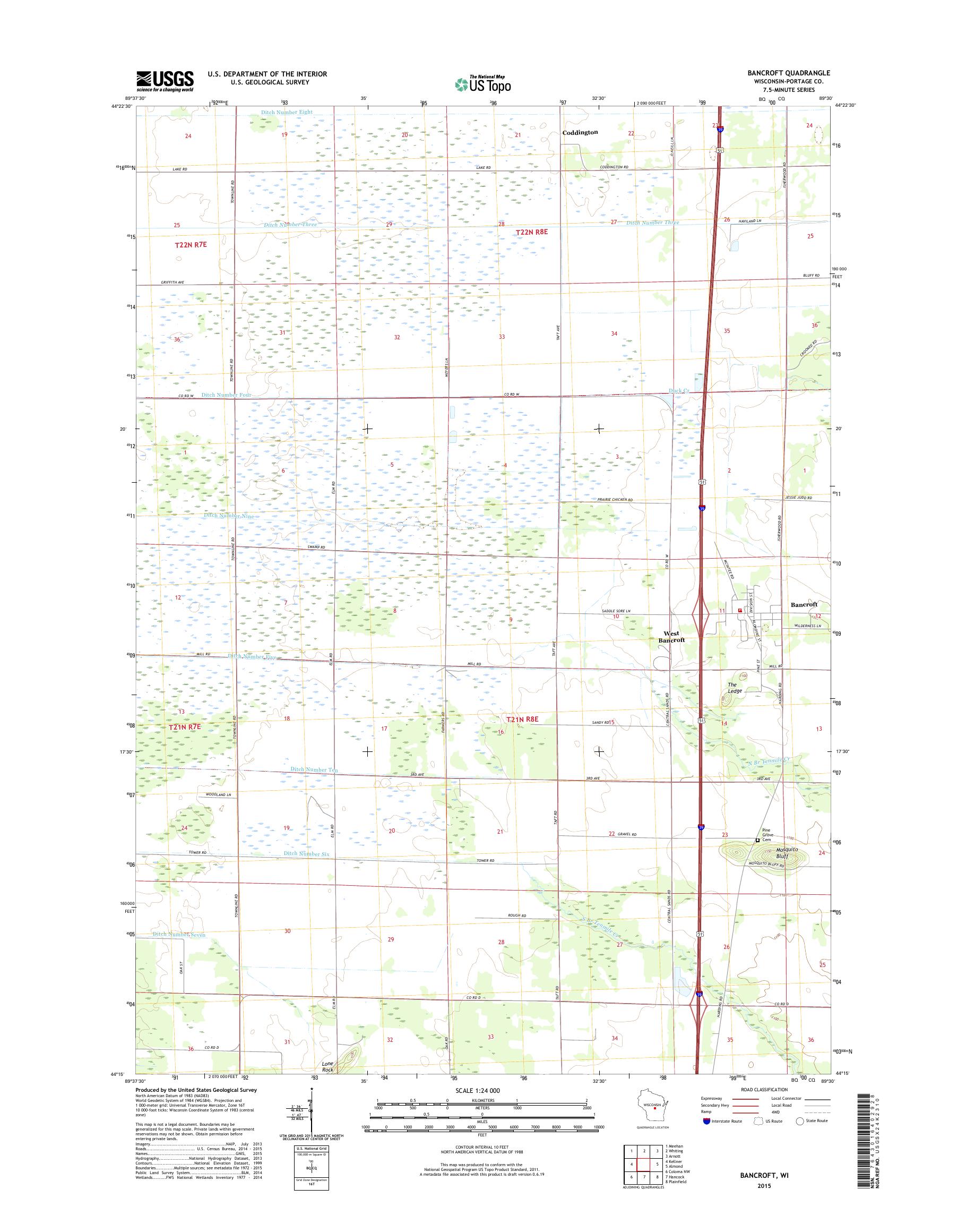 Bancroft Wisconsin US Topo Map – MyTopo Map Store