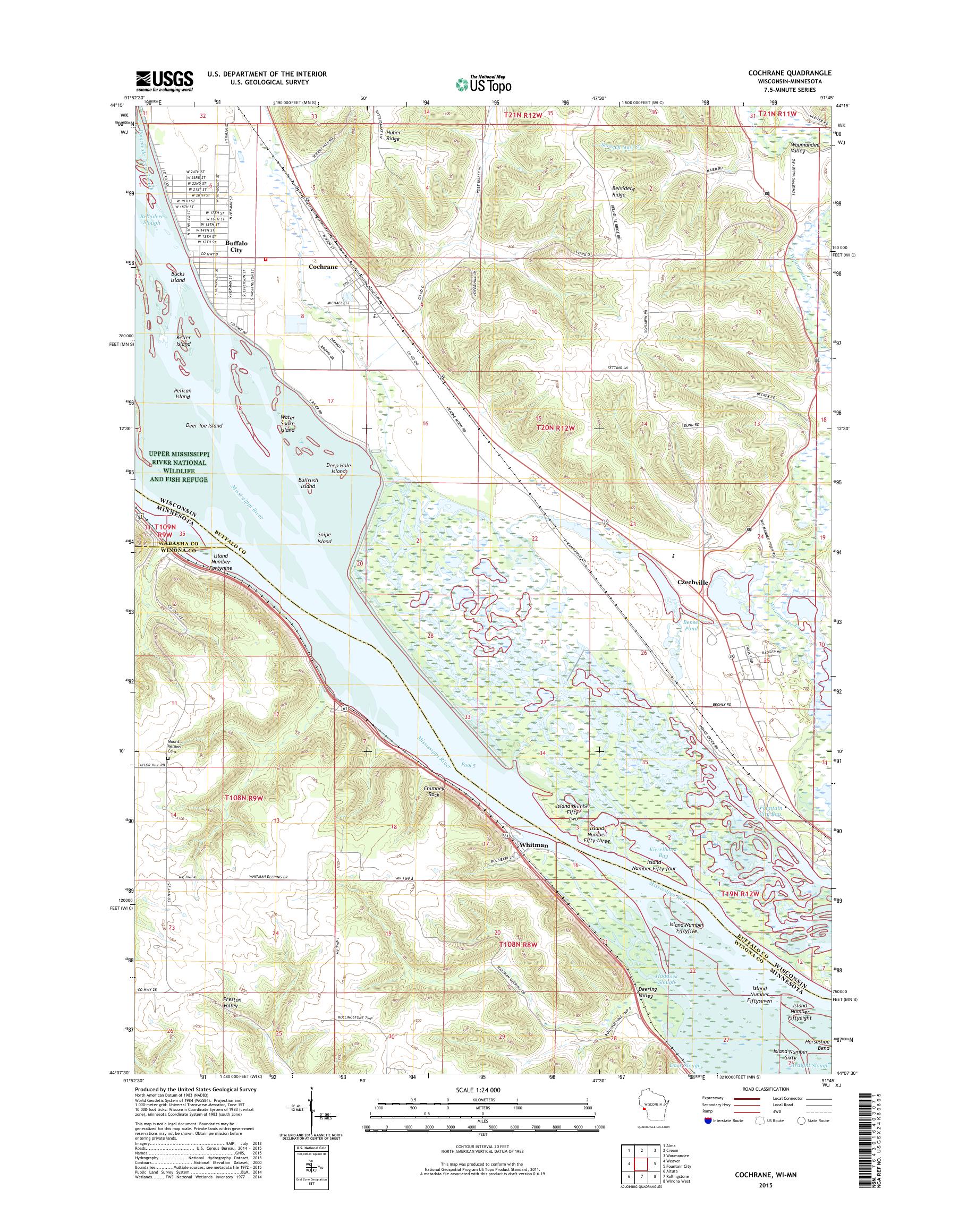 Cochrane Wisconsin US Topo Map – MyTopo Map Store