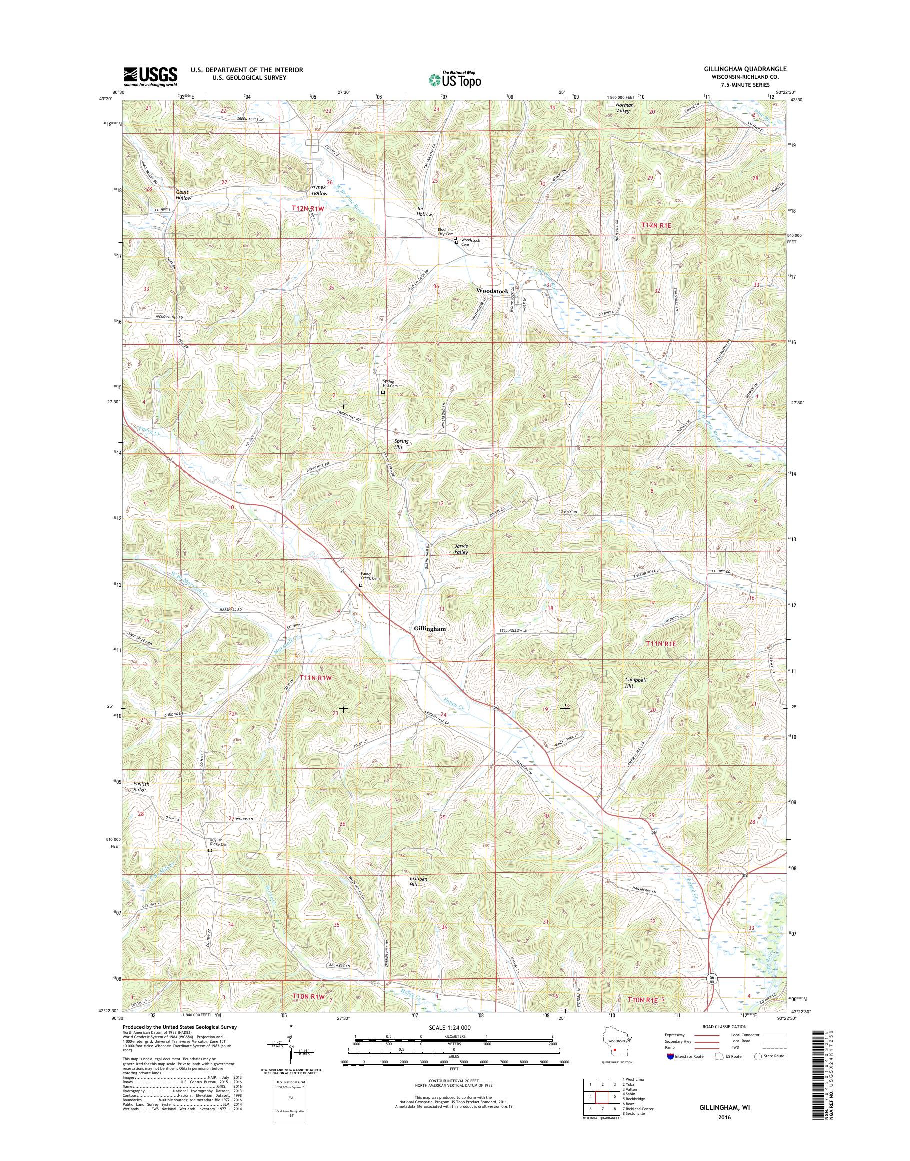 Gillingham Wisconsin US Topo Map – MyTopo Map Store