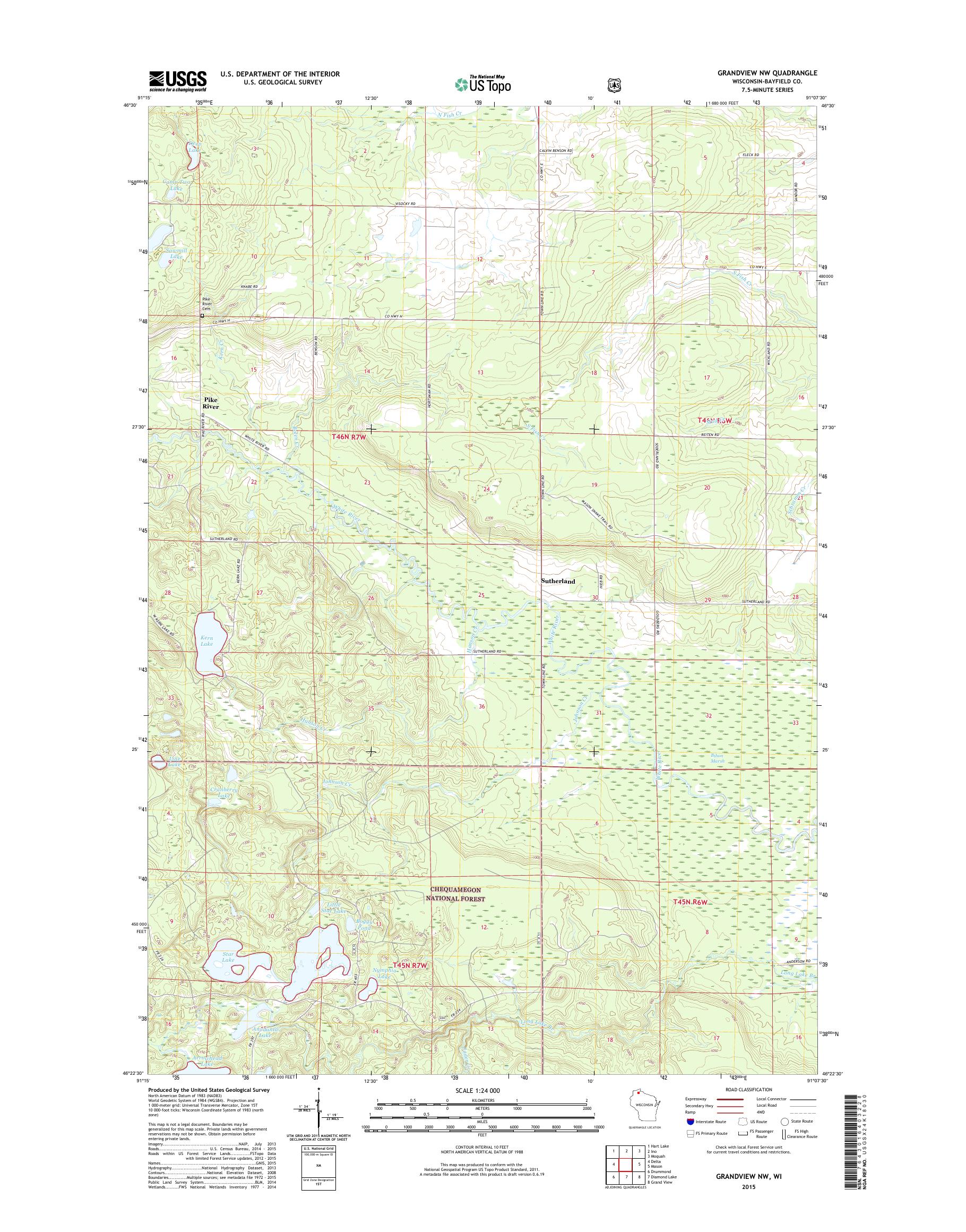 Grandview NW Wisconsin US Topo Map – MyTopo Map Store
