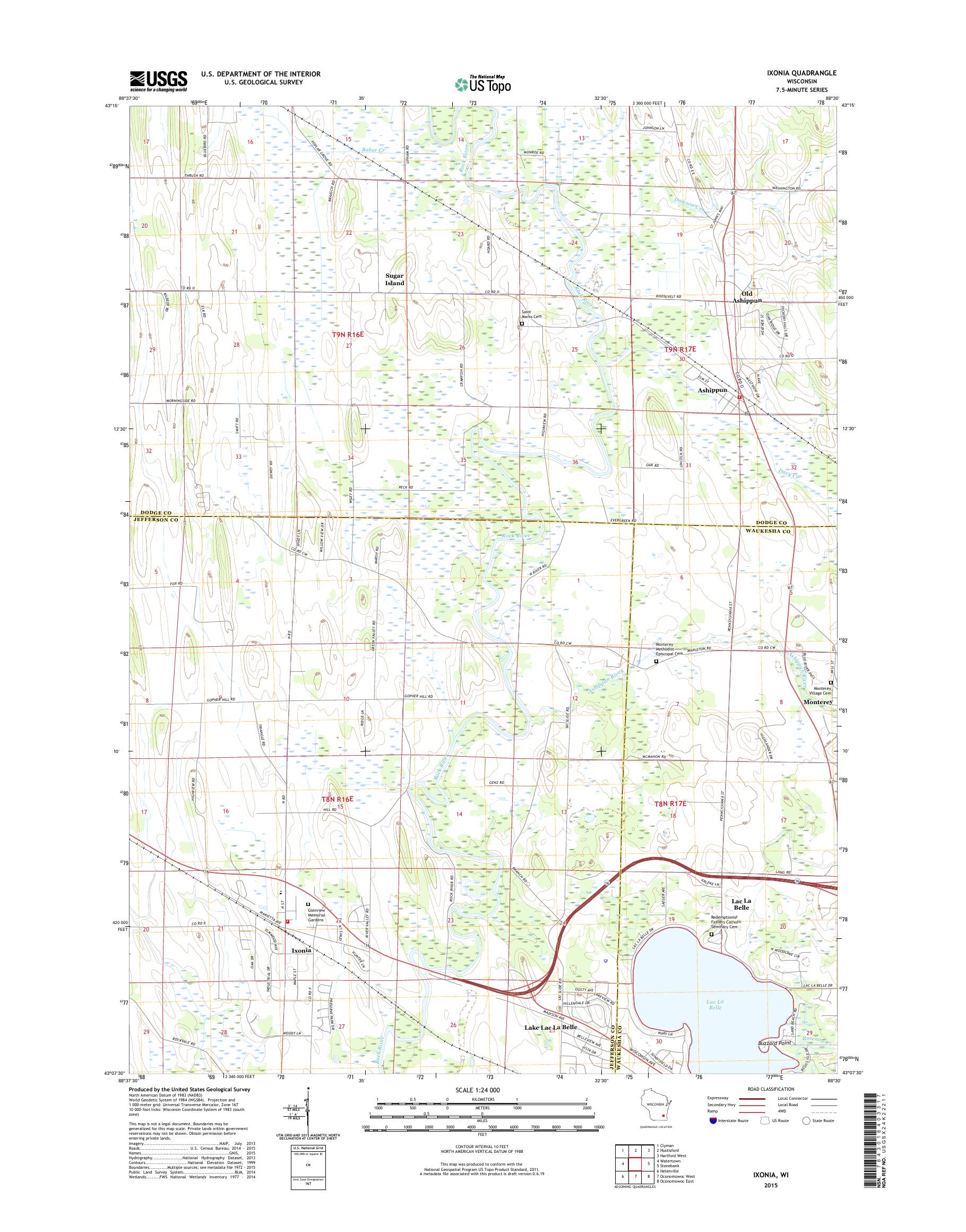 Ixonia Wisconsin US Topo Map – MyTopo Map Store