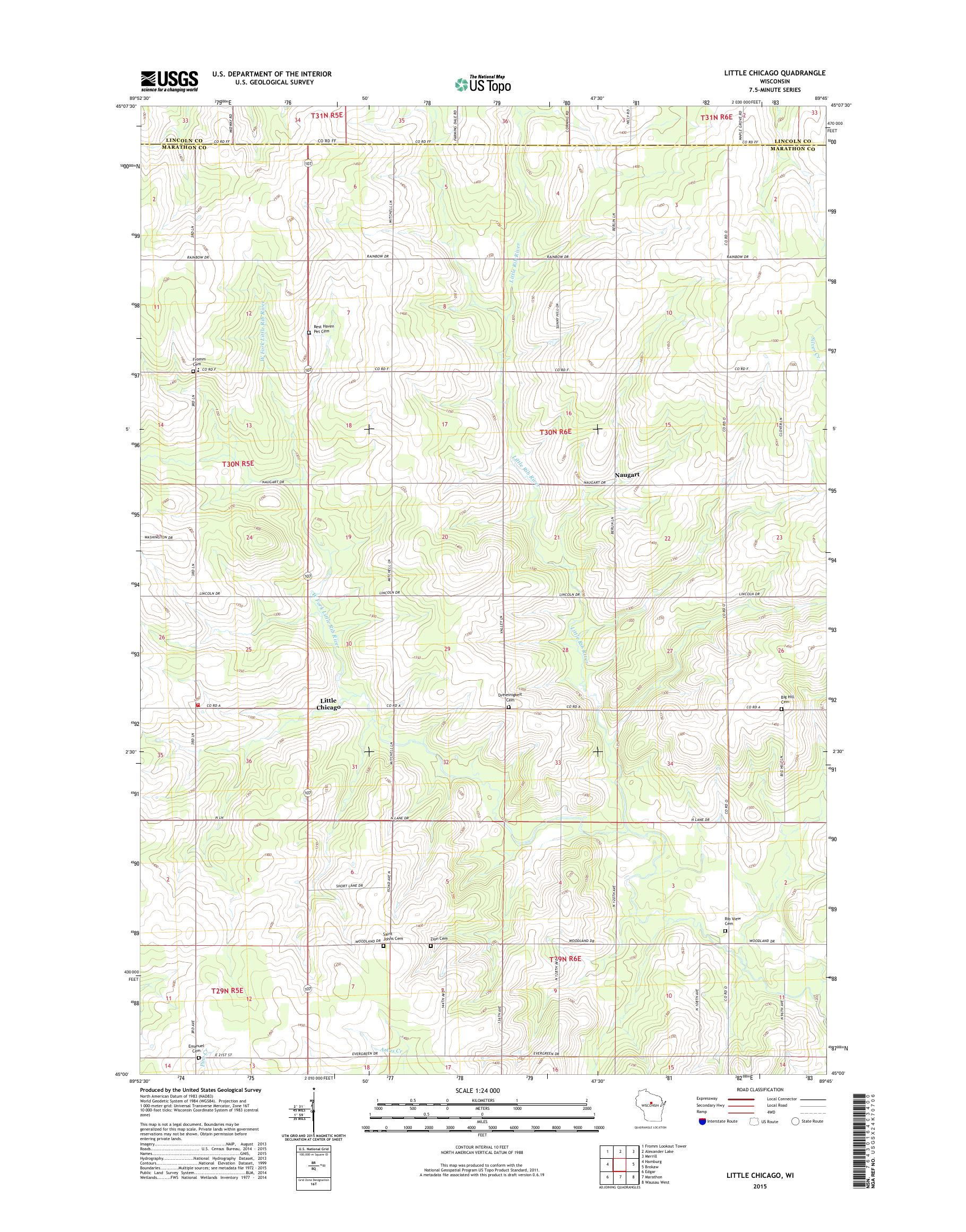 Little Chicago Wisconsin US Topo Map – MyTopo Map Store