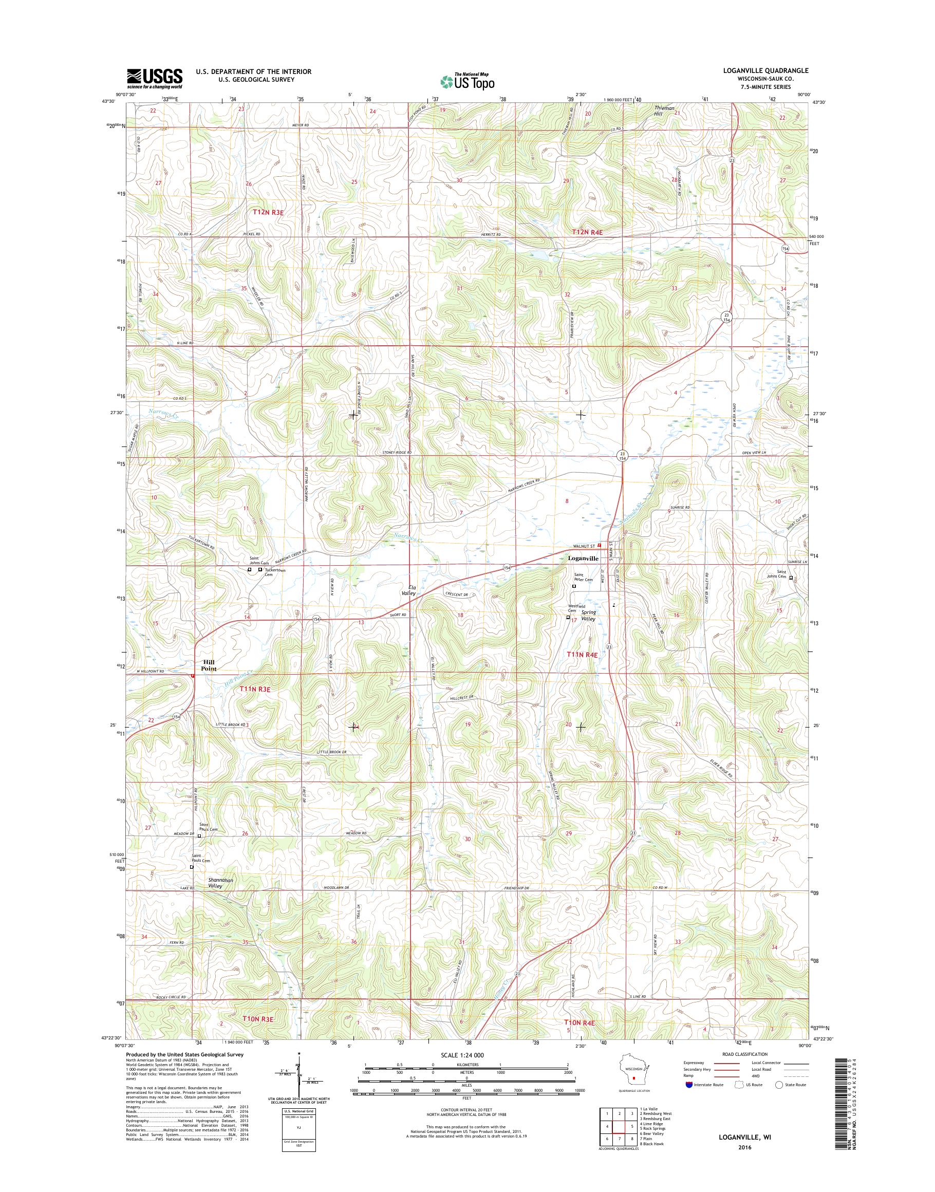 Loganville Wisconsin US Topo Map – MyTopo Map Store