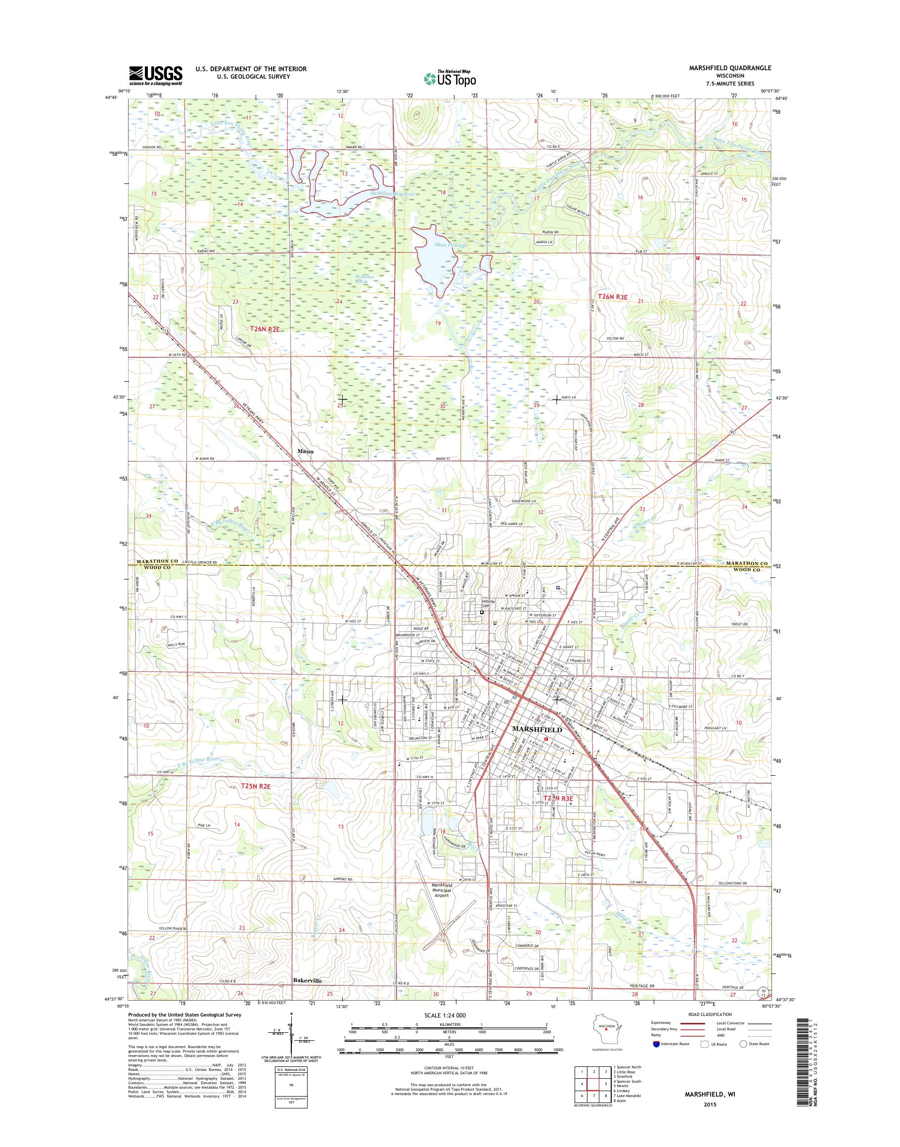 Marshfield Wisconsin US Topo Map – MyTopo Map Store