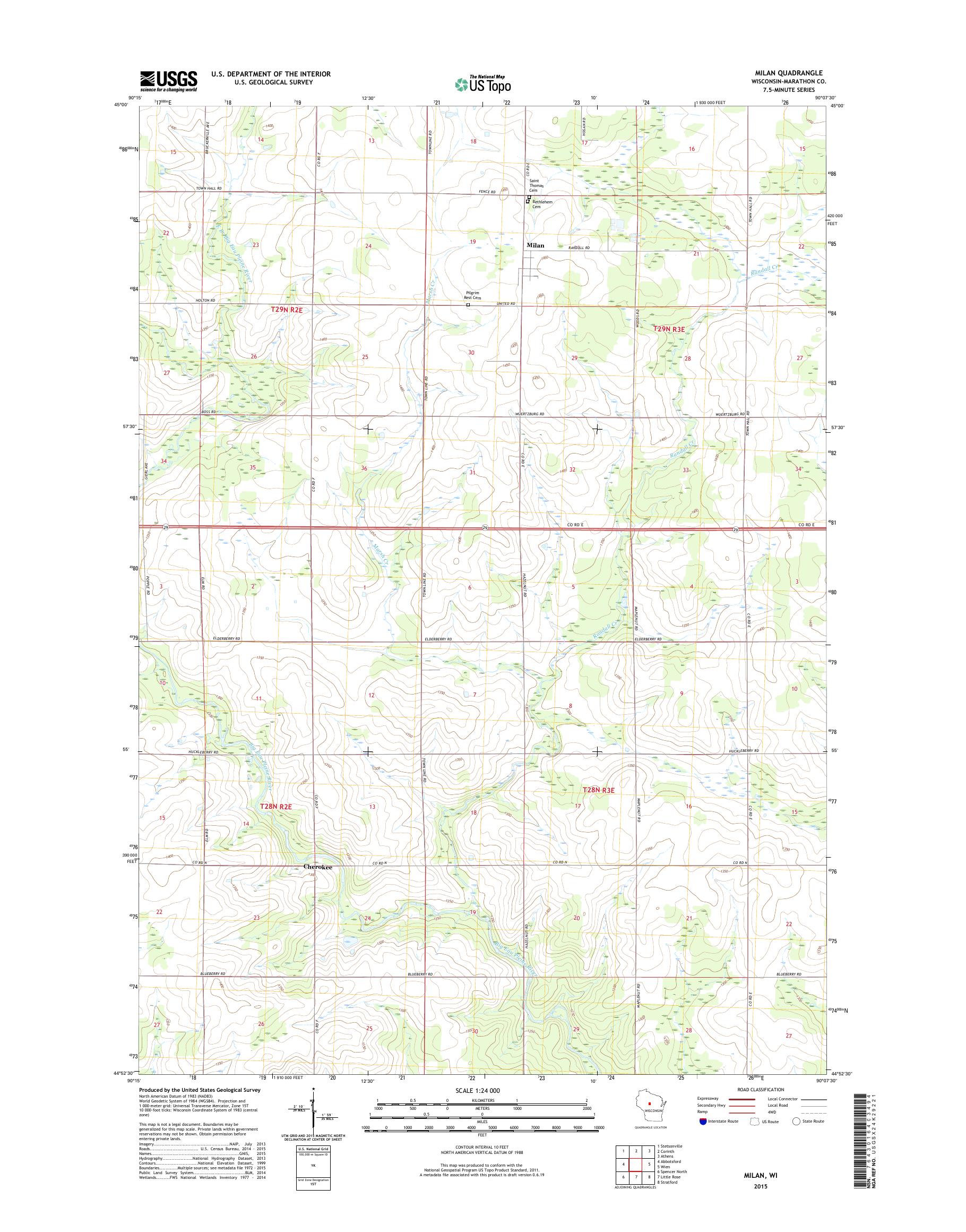 Milan Wisconsin US Topo Map – MyTopo Map Store