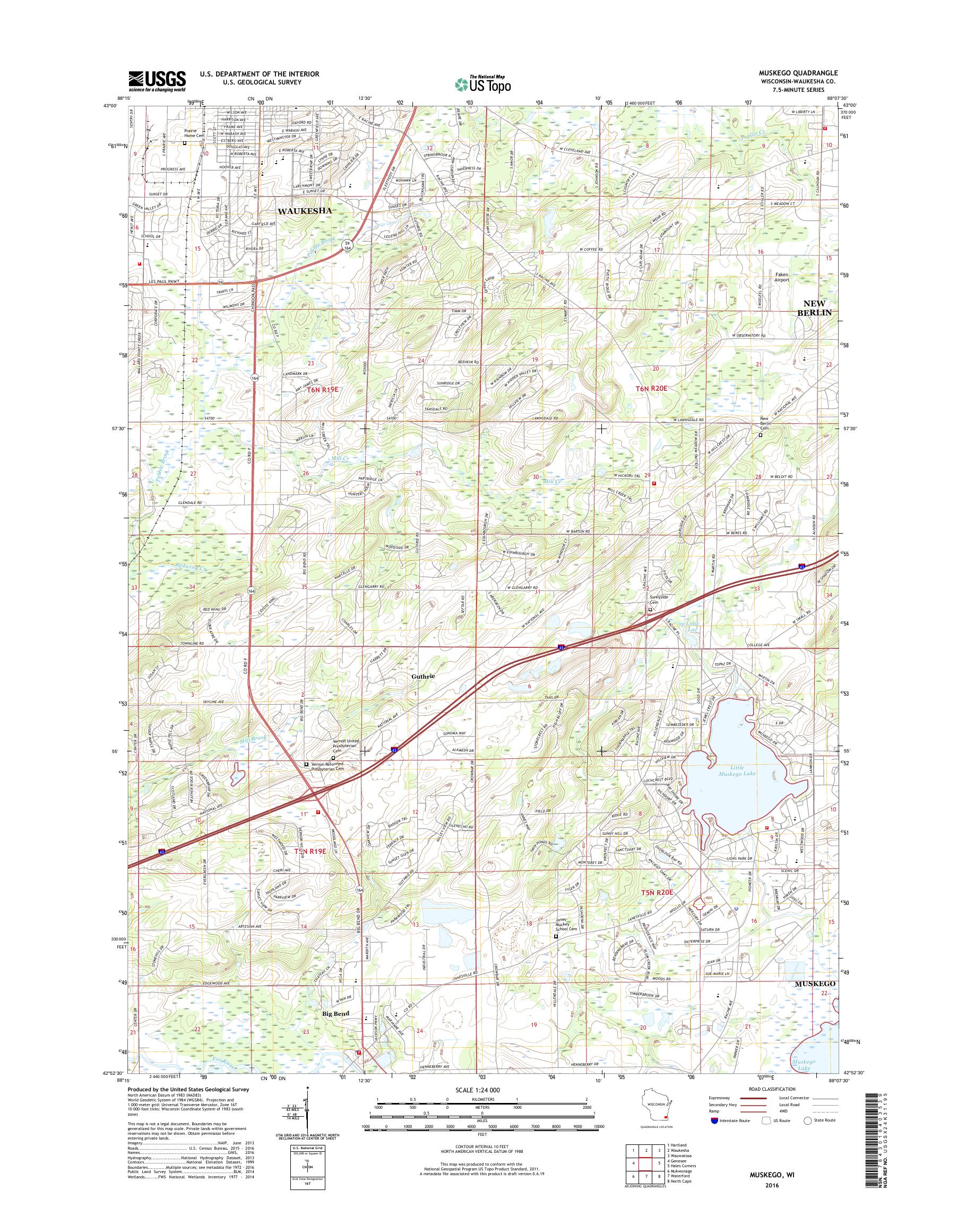 Muskego Wisconsin US Topo Map – MyTopo Map Store