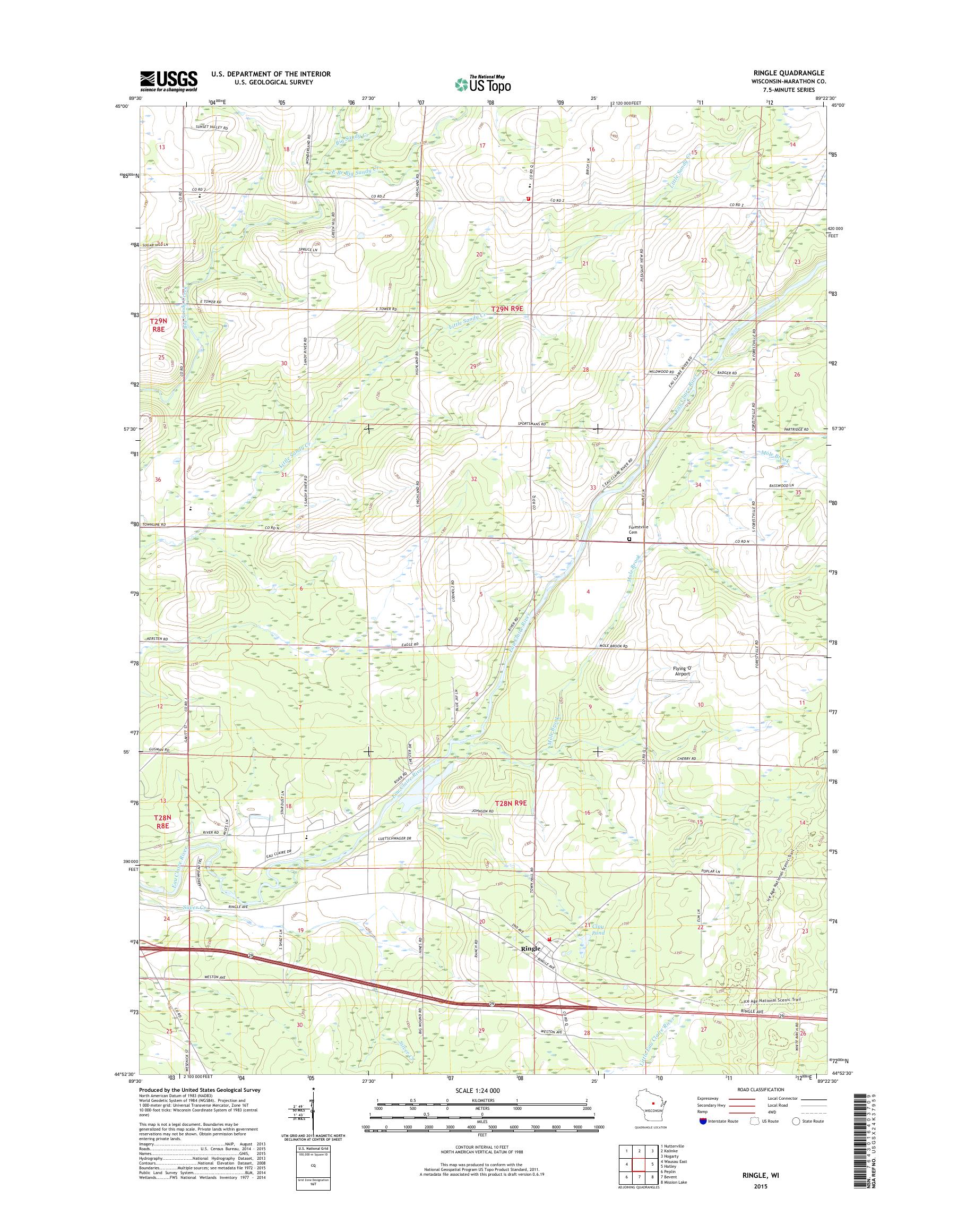 Ringle Wisconsin US Topo Map – MyTopo Map Store