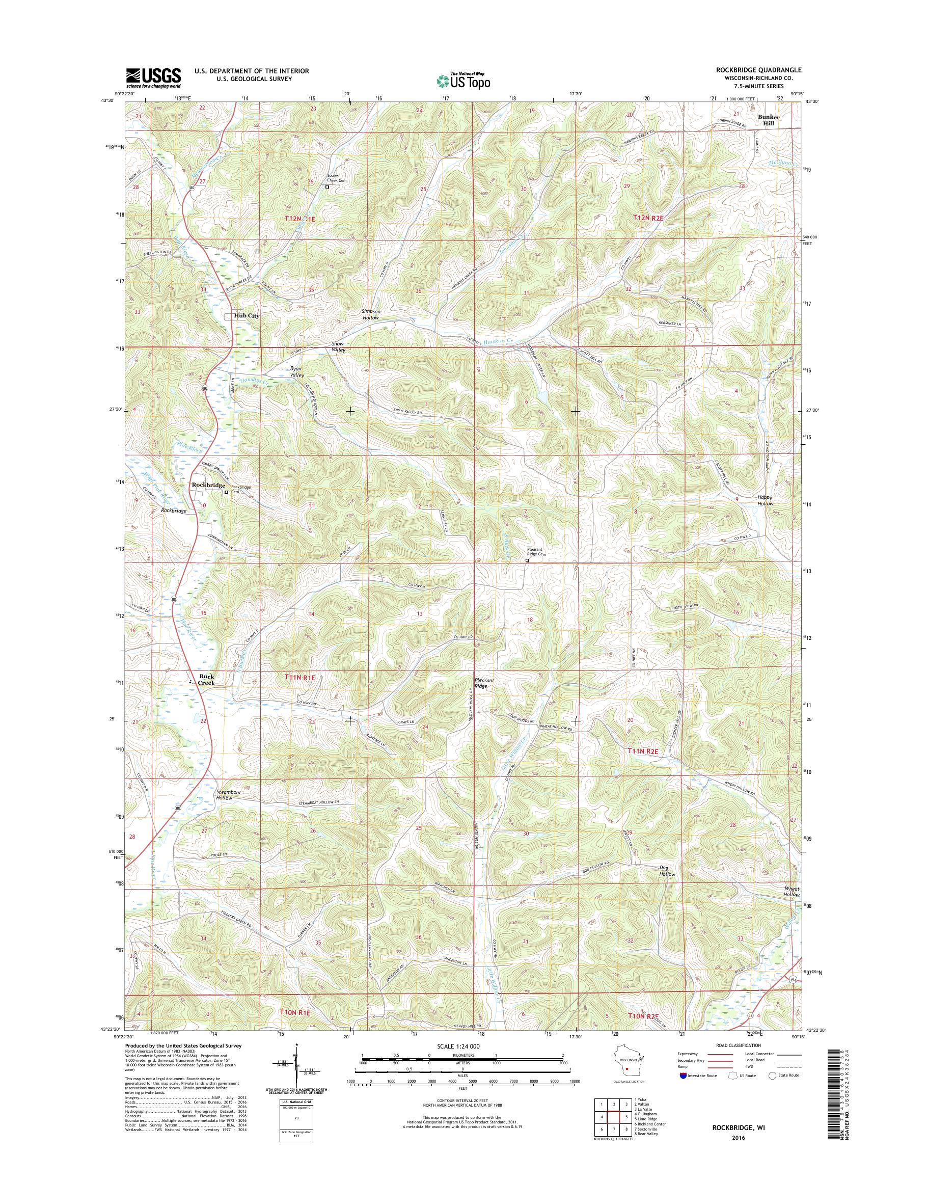 Rockbridge Wisconsin US Topo Map – MyTopo Map Store