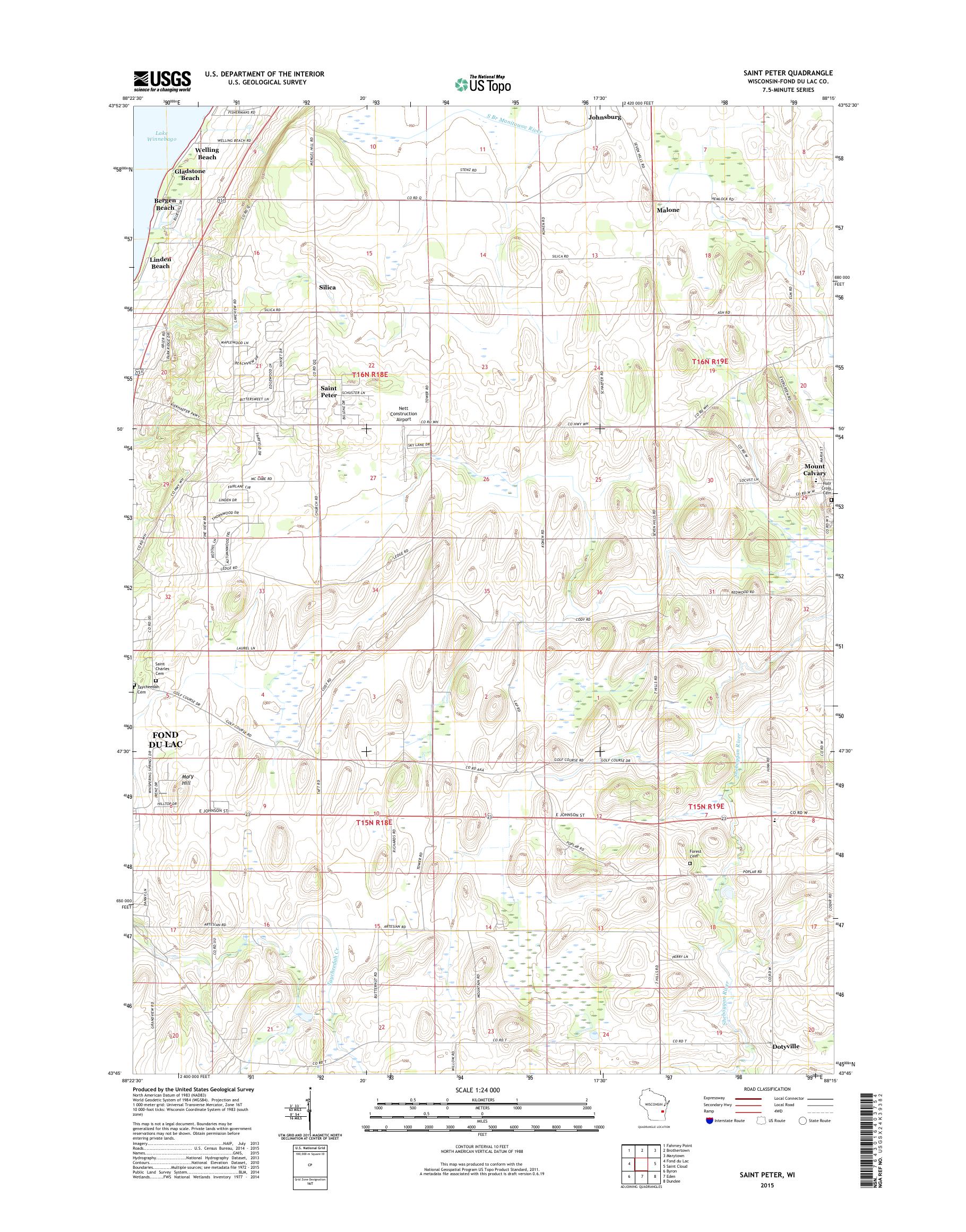 Saint Peter Wisconsin US Topo Map – MyTopo Map Store
