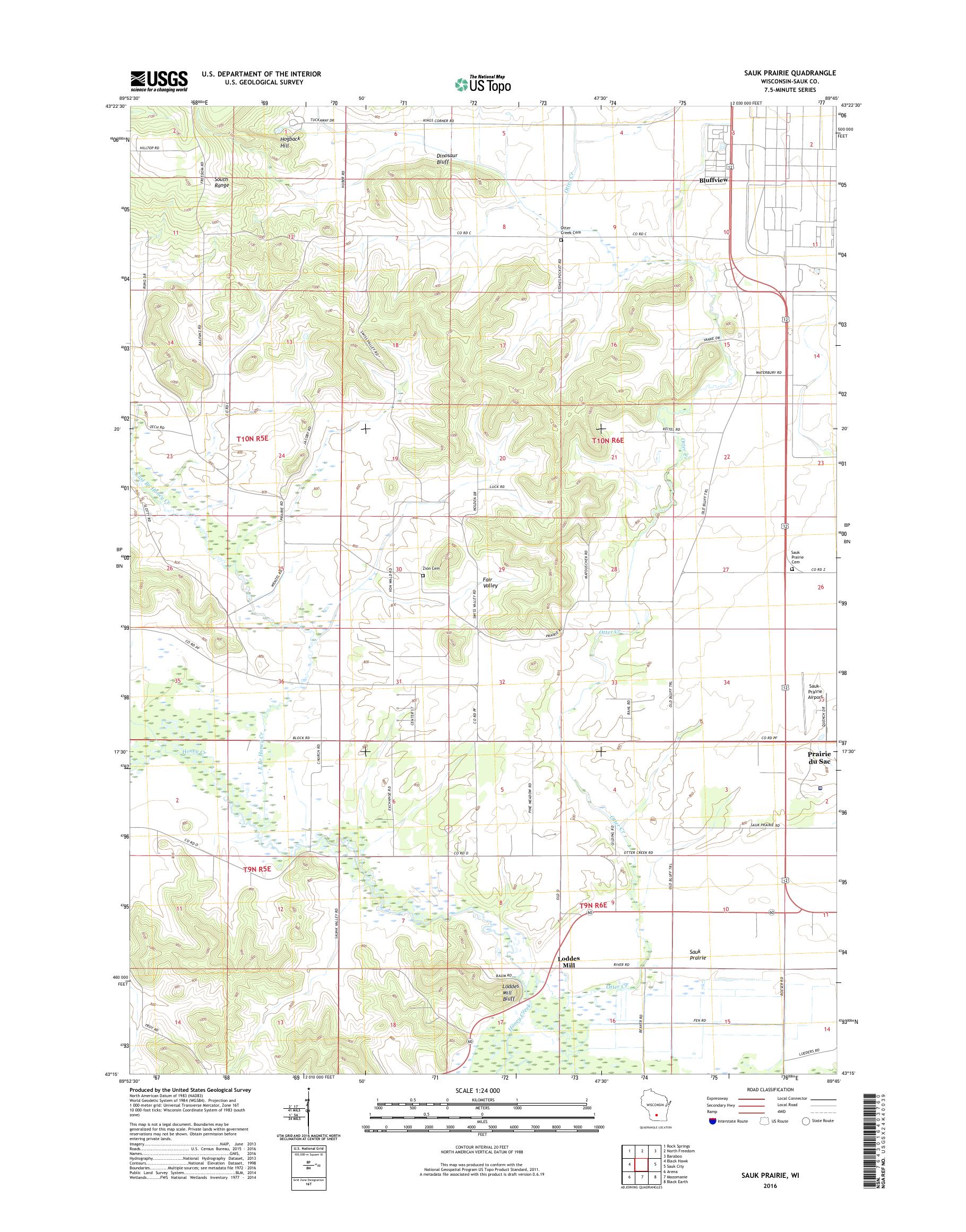 Sauk Prairie Wisconsin US Topo Map – MyTopo Map Store