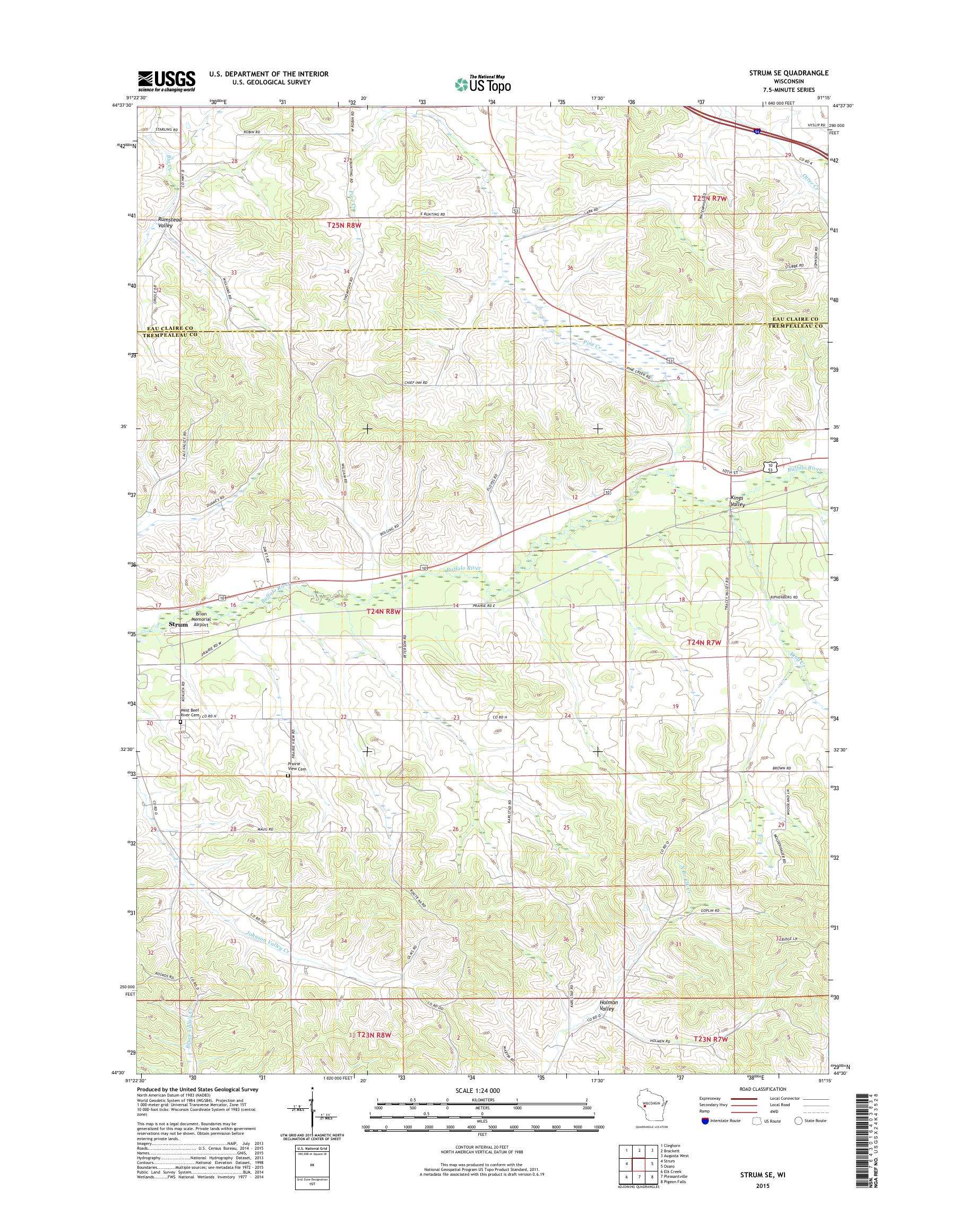 Strum SE Wisconsin US Topo Map – MyTopo Map Store