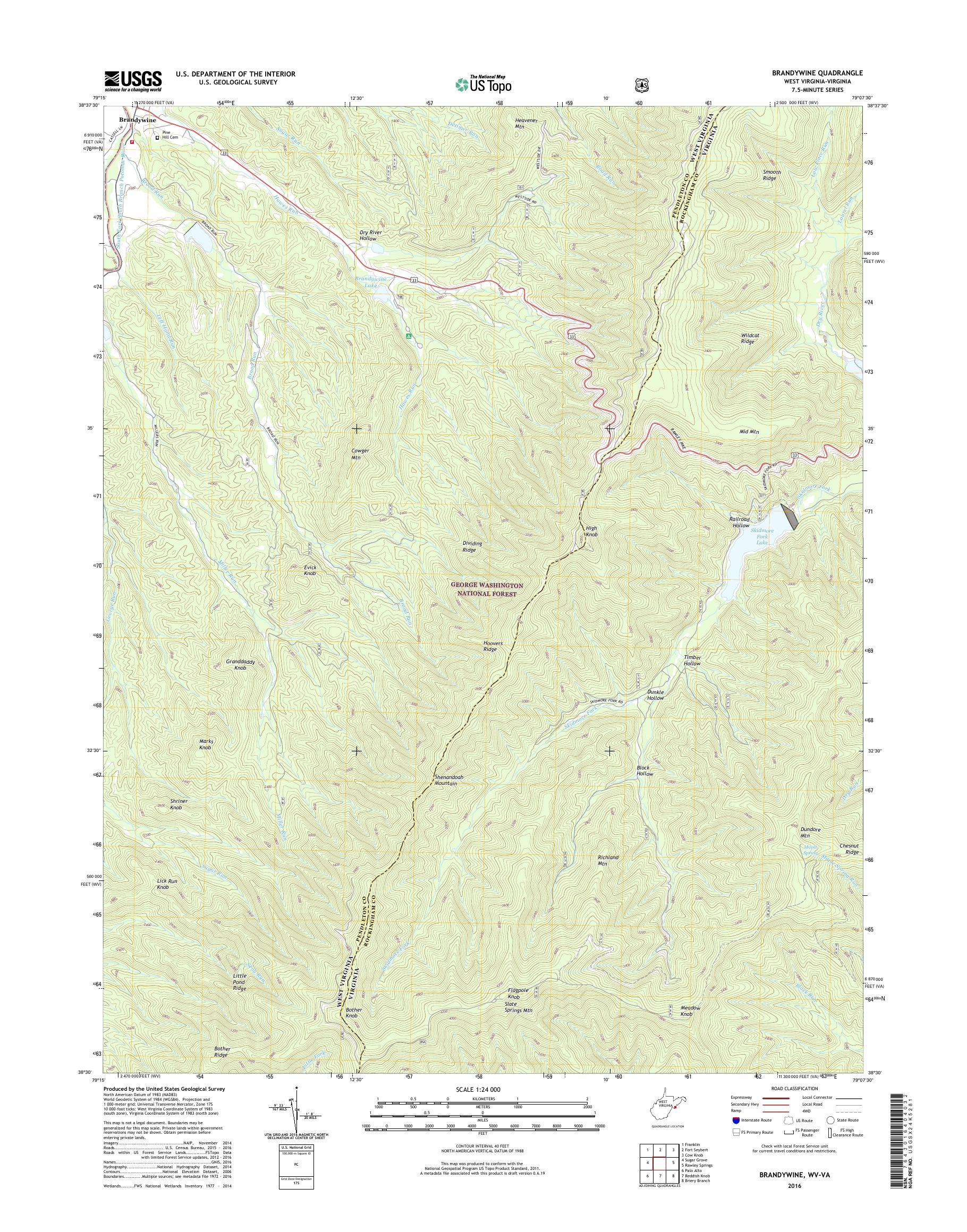 Brandywine West Virginia US Topo Map – MyTopo Map Store
