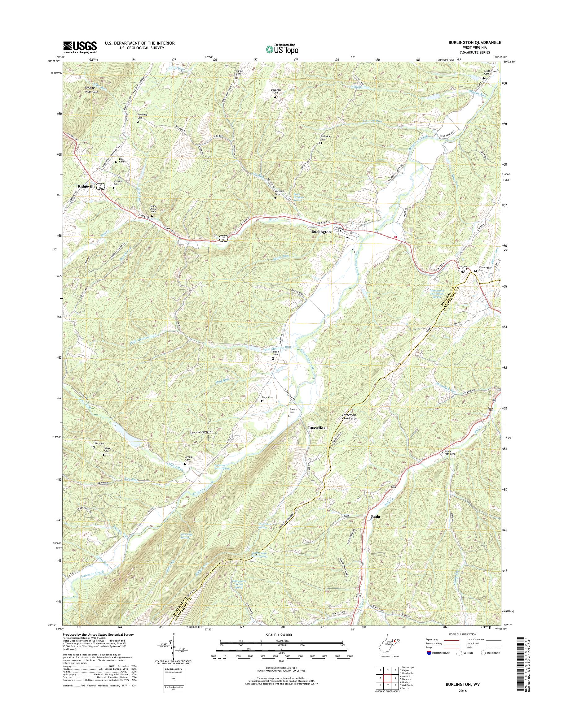 Burlington West Virginia US Topo Map – MyTopo Map Store