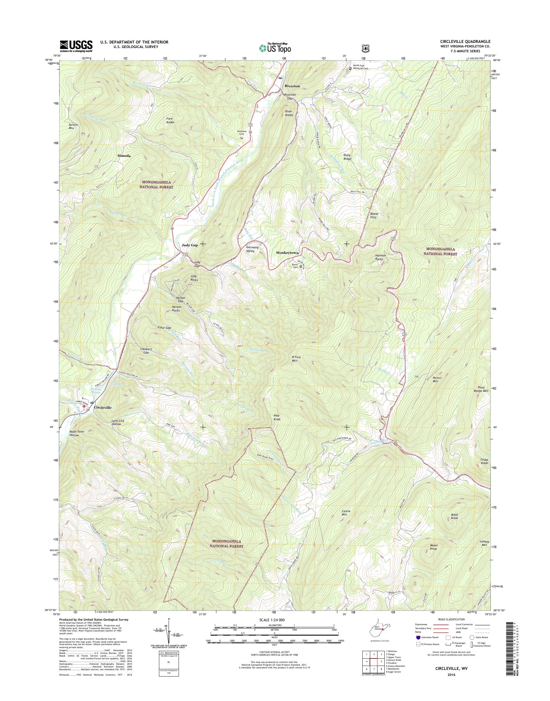 Circleville West Virginia US Topo Map – MyTopo Map Store