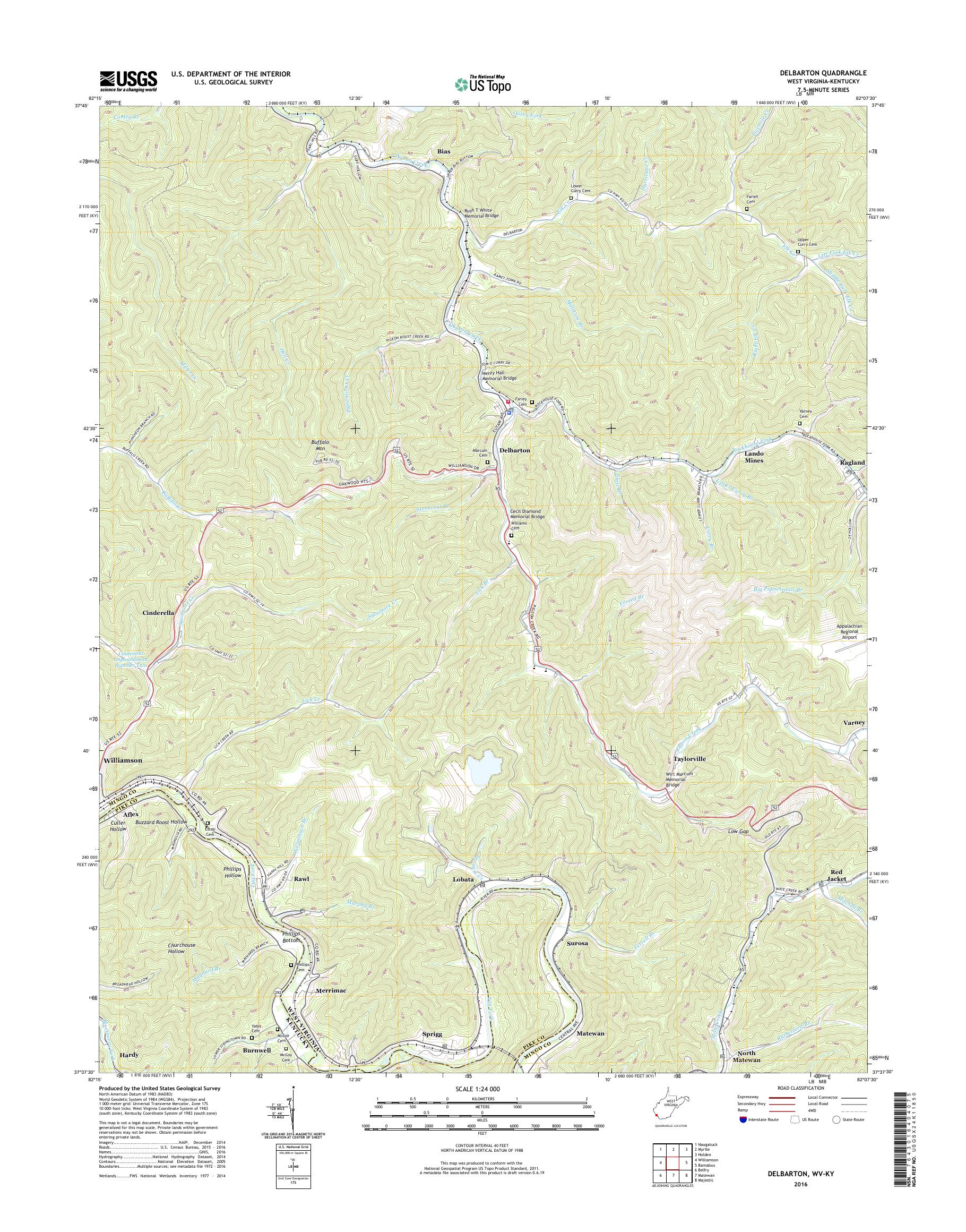Delbarton West Virginia US Topo Map – MyTopo Map Store
